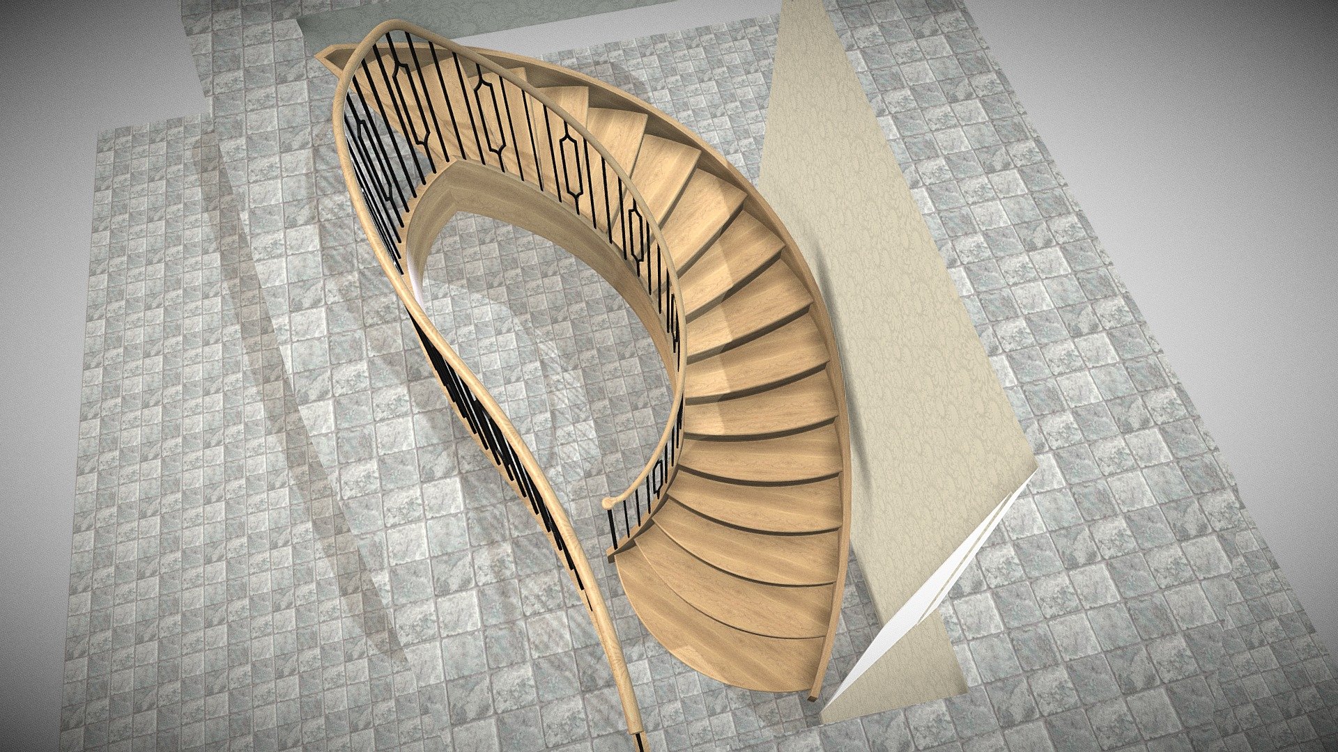 Curved Stair With HF16612 - 3D model by 3D Software for Stair Design ...