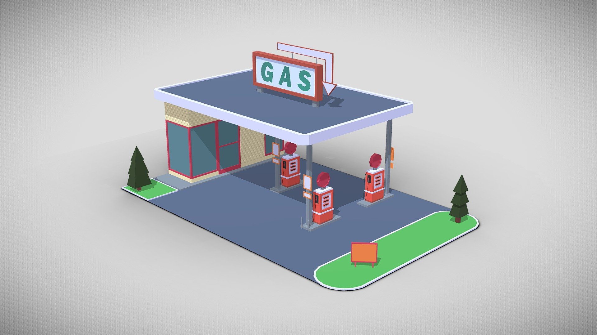 Gas Station Fuel Oil - Buy Royalty Free 3D model by rfarencibia ...