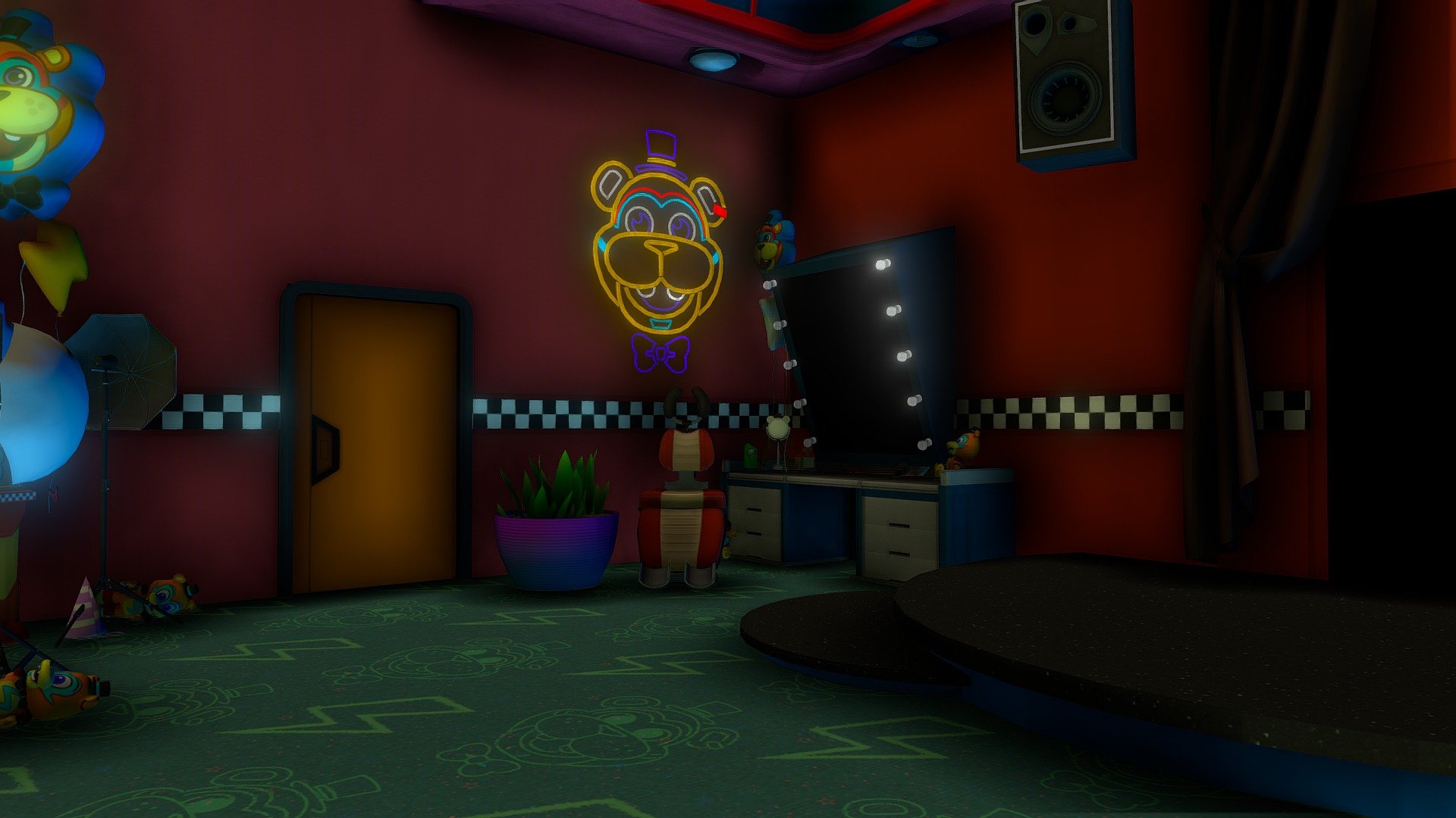 Glamrock Freddy's Greenroom - Download Free 3D model by skylajade69 ...
