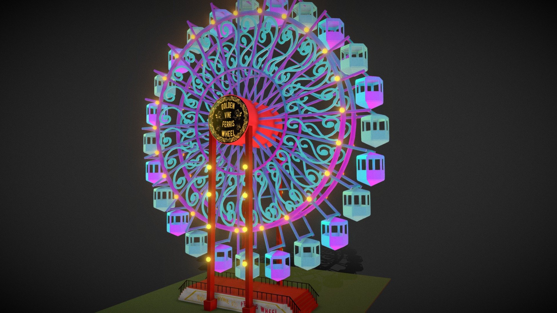 Ferris Wheel (Animated) - Buy Royalty Free 3D model by ahingel [0c9f89e ...