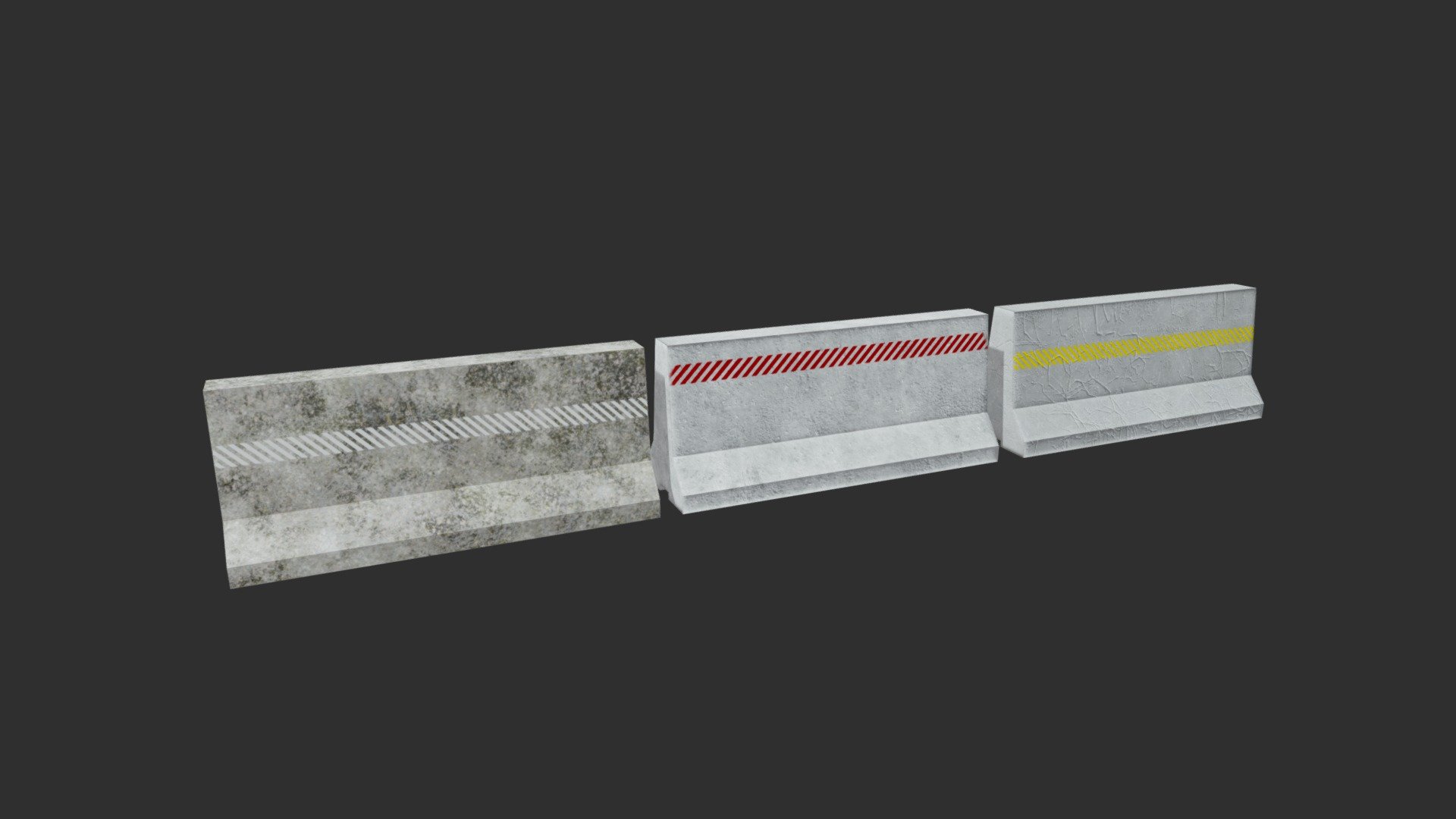 Collection of Low Poly Concrete Barrier - 3D model by Nikdox_Studio ...