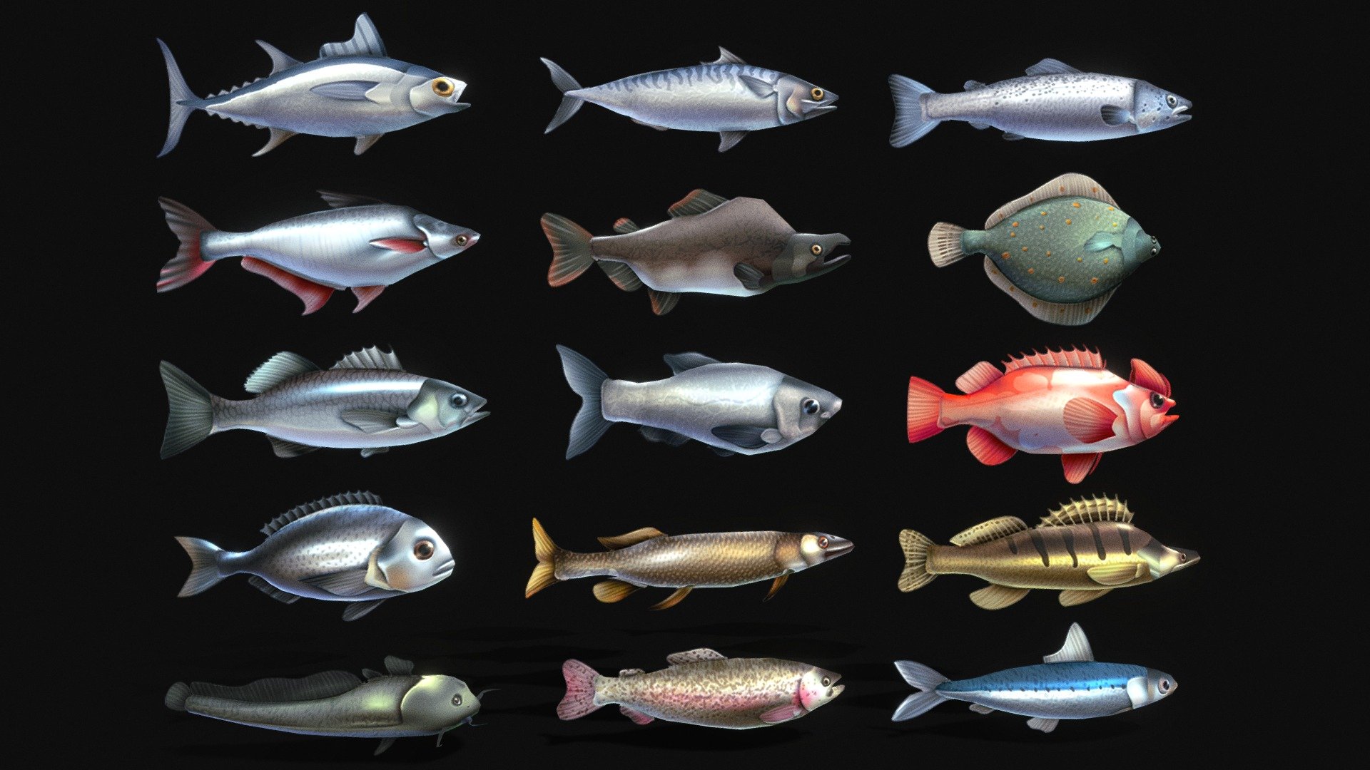 Stylize Fish Pack - Buy Royalty Free 3D model by LowPolyBoy [0ca8088 ...