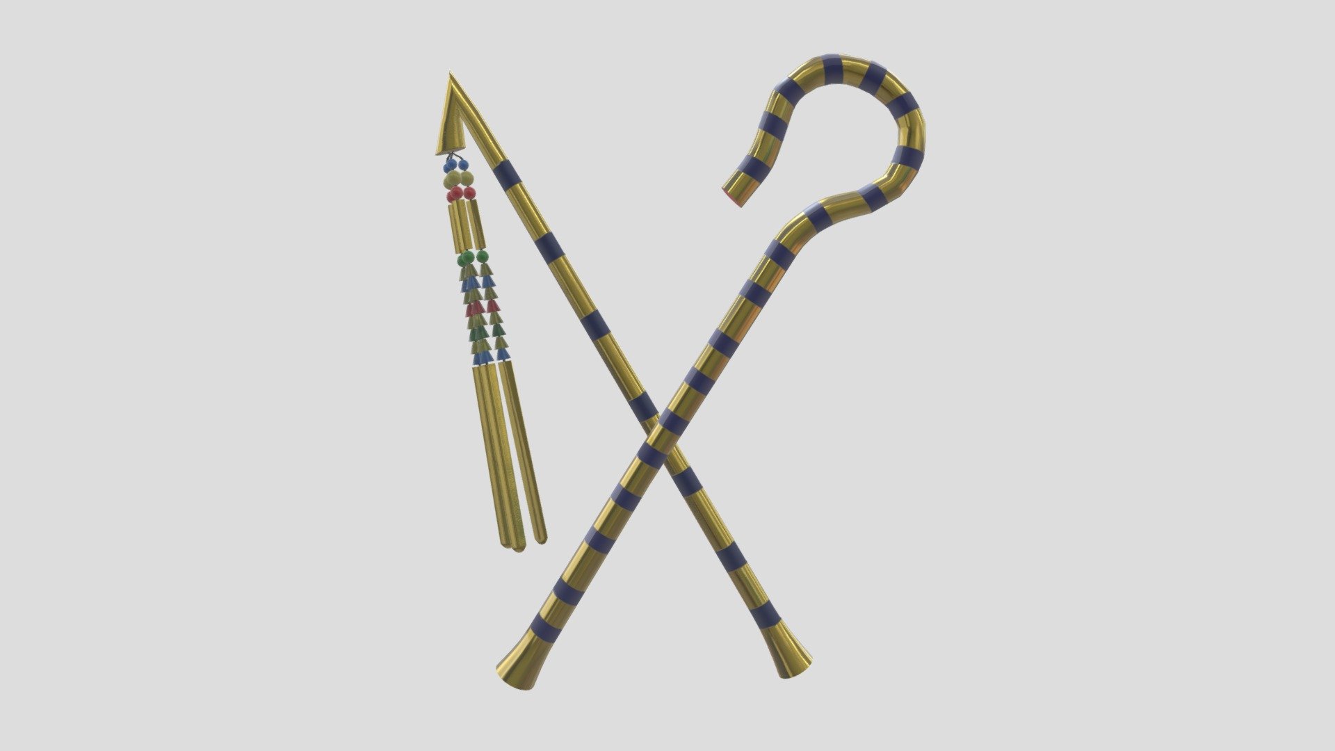 Crook and Flail (heka and nekhakha) - Download Free 3D model by ...