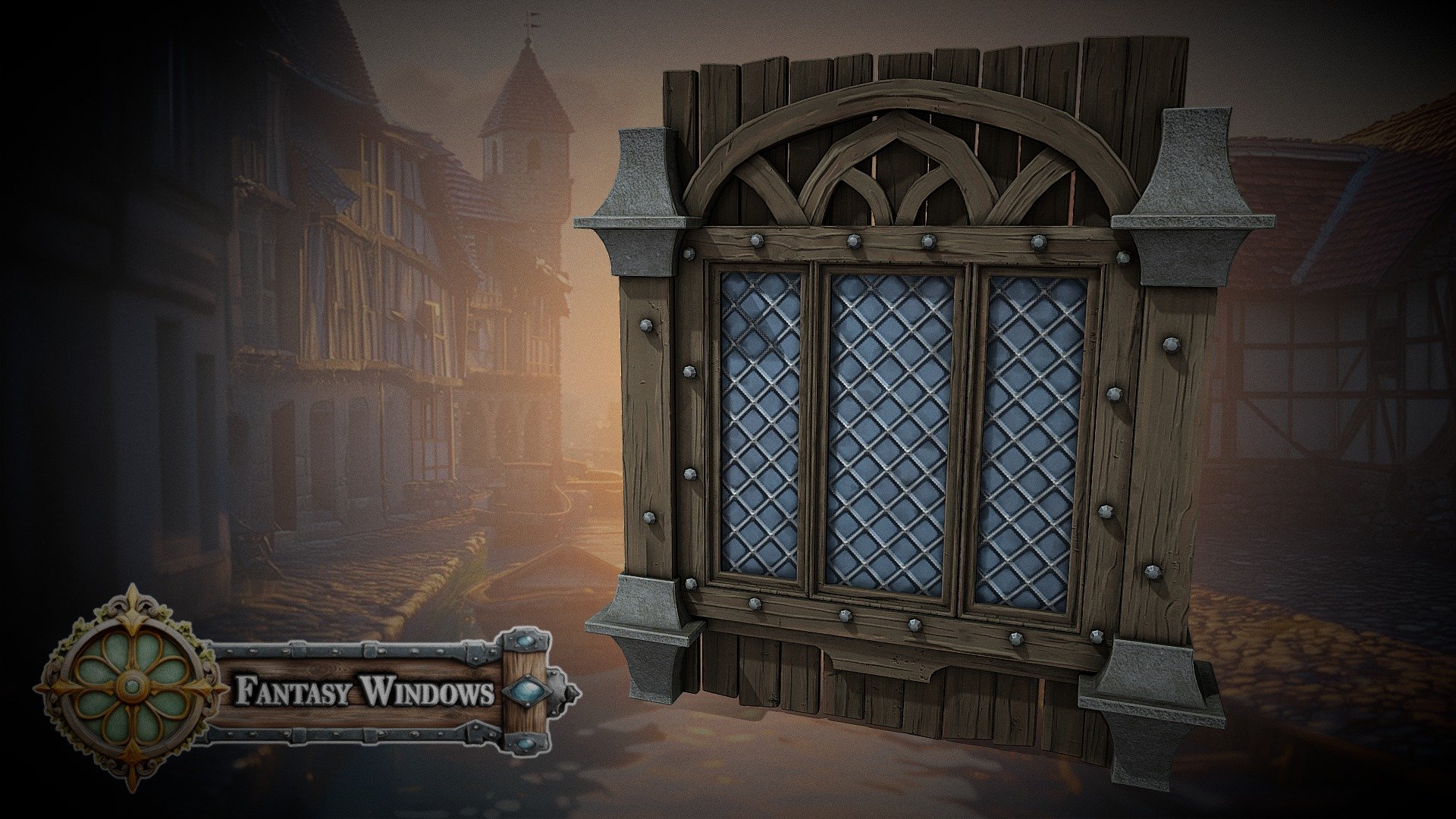 Medieval Stylized Window - Arch with Wood Frame - Buy Royalty Free 3D ...