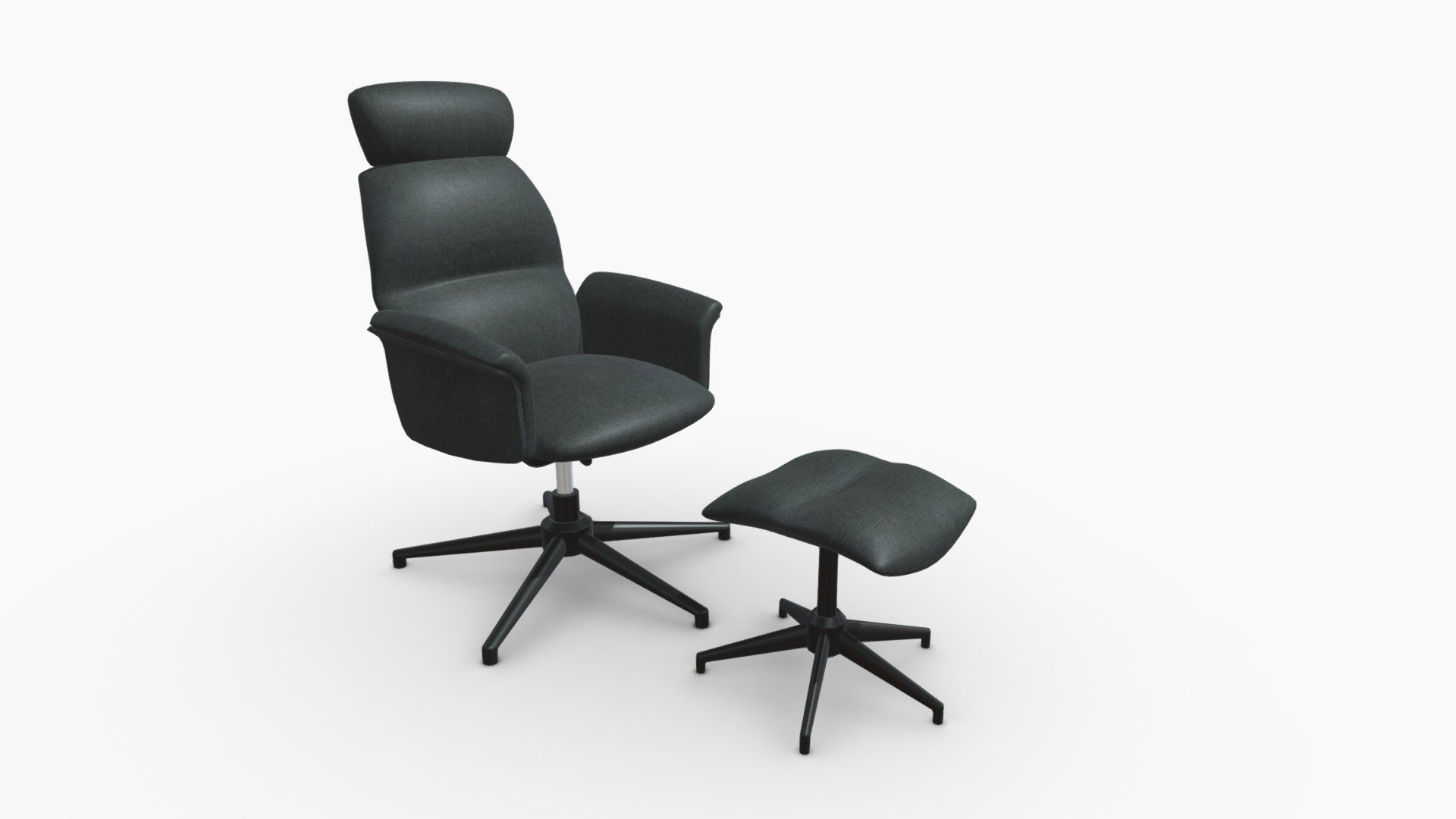 M1281_poltronaGiratoiaAluraCueroSinteticoGris - Buy Royalty Free 3D ...