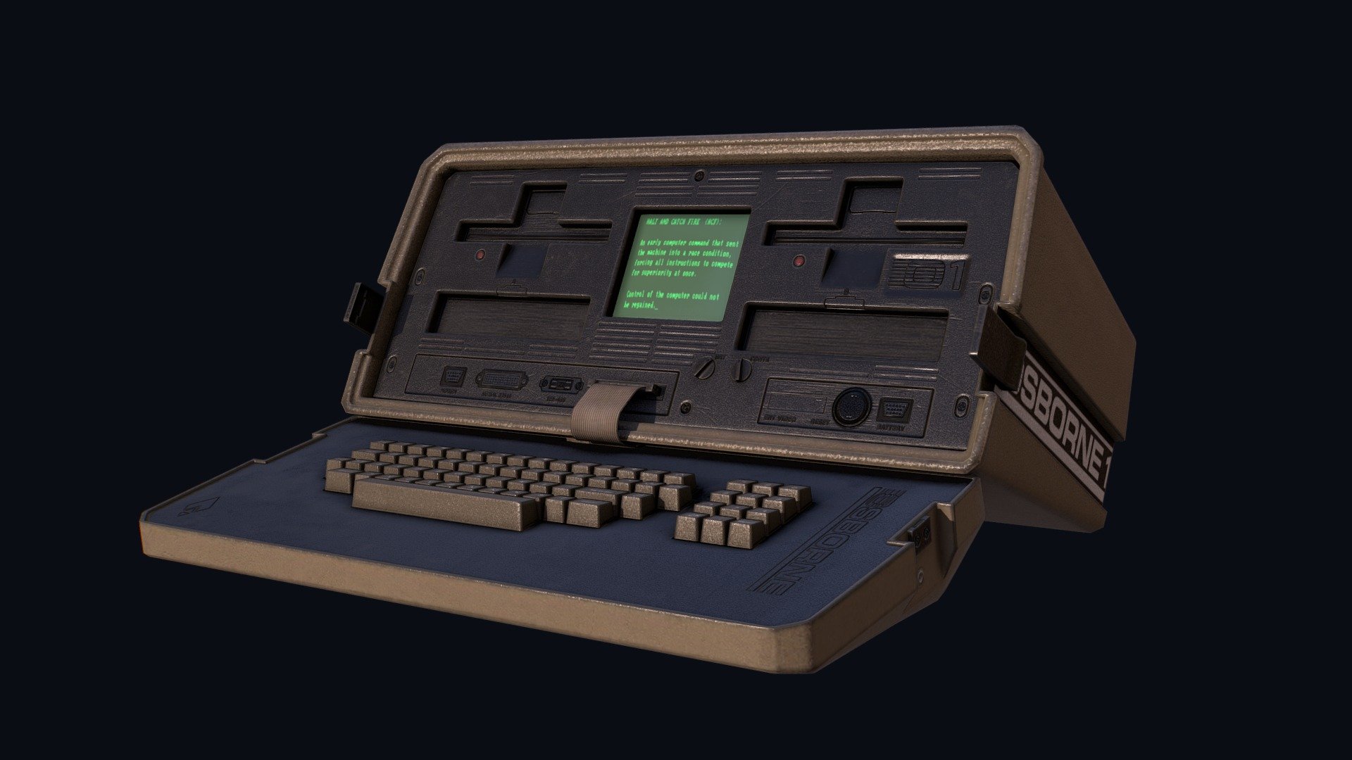 Osborne-1 retro computer - 3D model by nickizot [0cc20b9] - Sketchfab