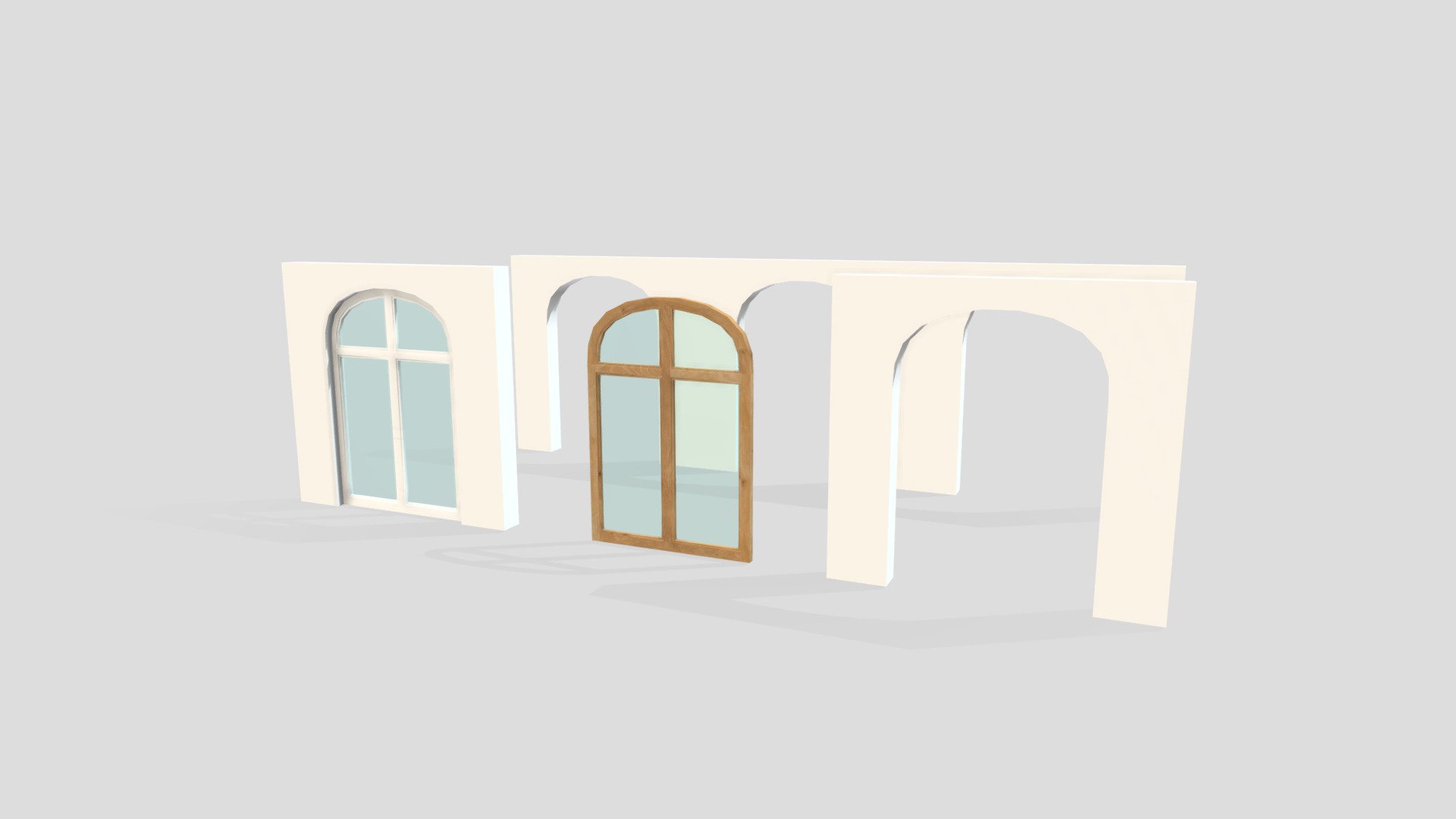 Arched Wall And Window Modular Building Kit PBR - Buy Royalty Free 3D ...