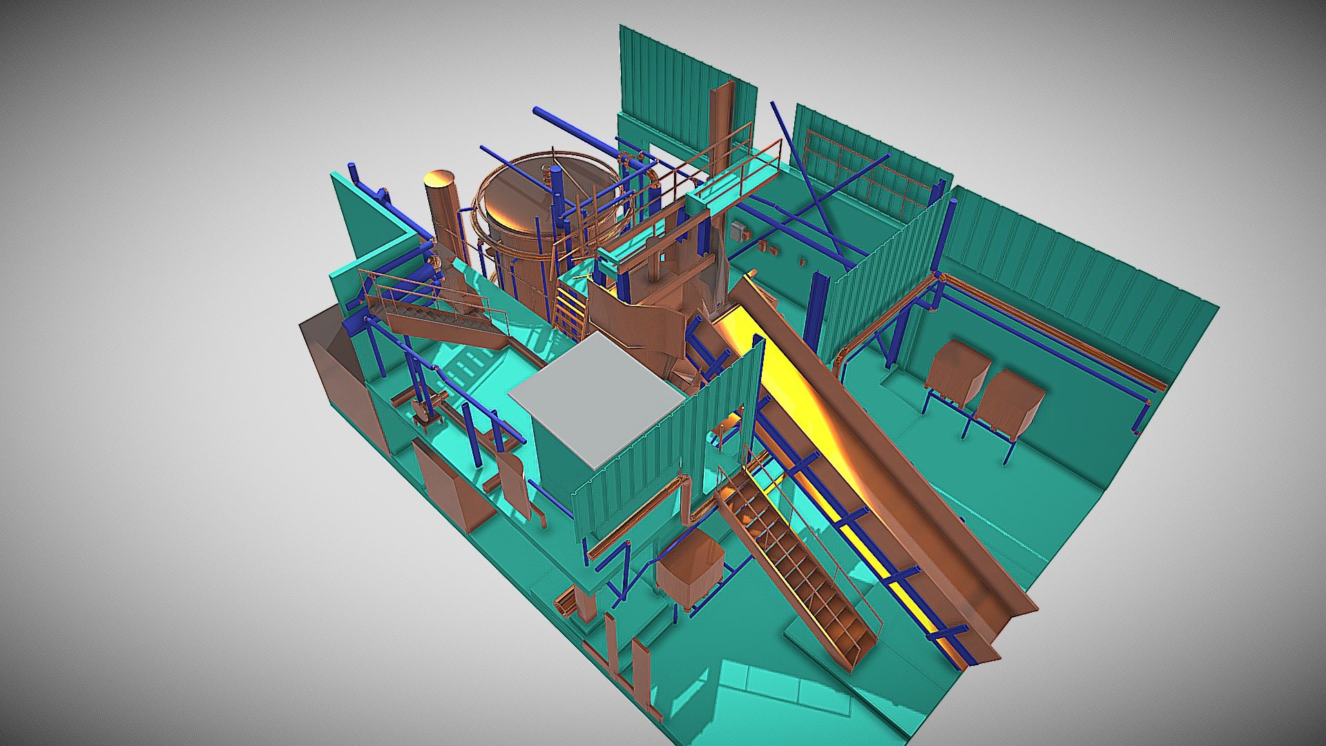 מפעל שניב - החלפת מדרך בצורת פלוס ליד מיכל - 3D model by Nir Arad Erez Medidot ltd (@Nir.Arad ...