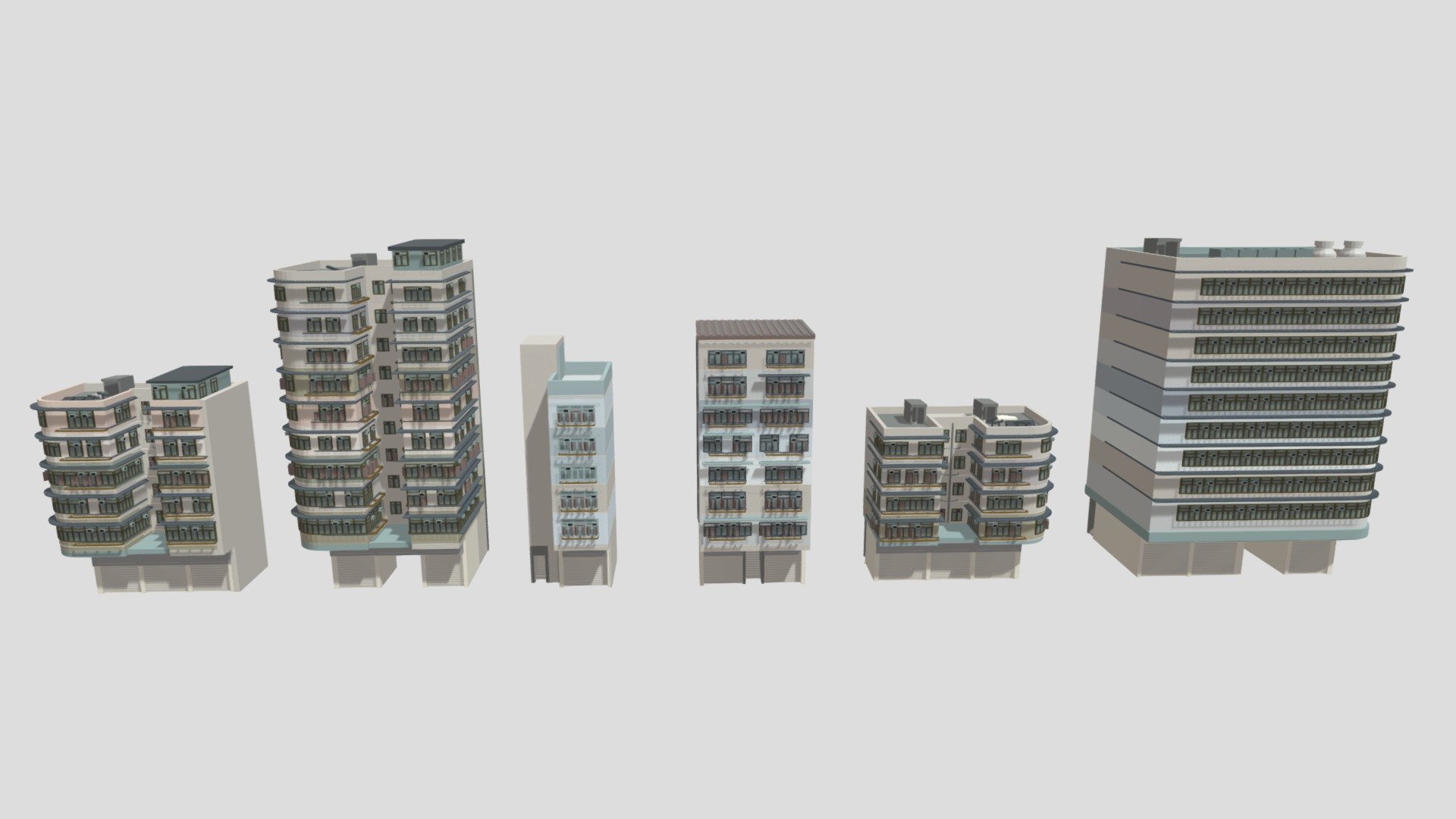 Hong Kong Tong Lau Building - Buy Royalty Free 3D model by businessyuen ...