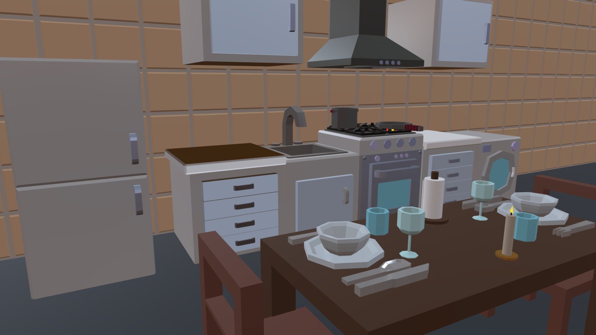 Low Poly Props Kitchen - Download Free 3D model by migueltaran [0cf14c5 ...