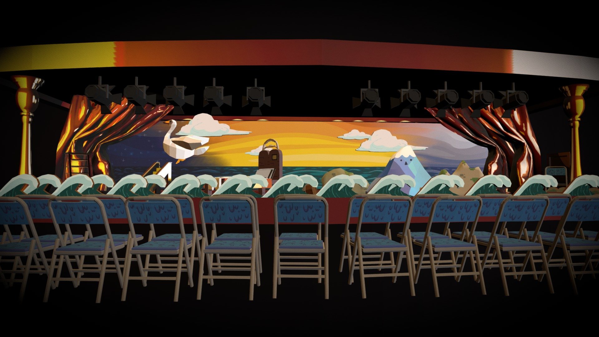 Theater stage - 3D model by Purpee's cave (@purpee) [0cf2b2b] - Sketchfab