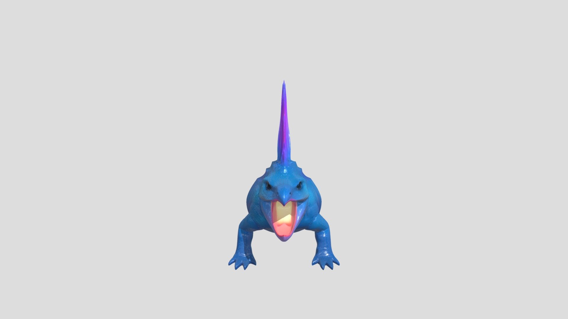 fantasy blue lizard with vibrant dorsal fin - Download Free 3D model by ...