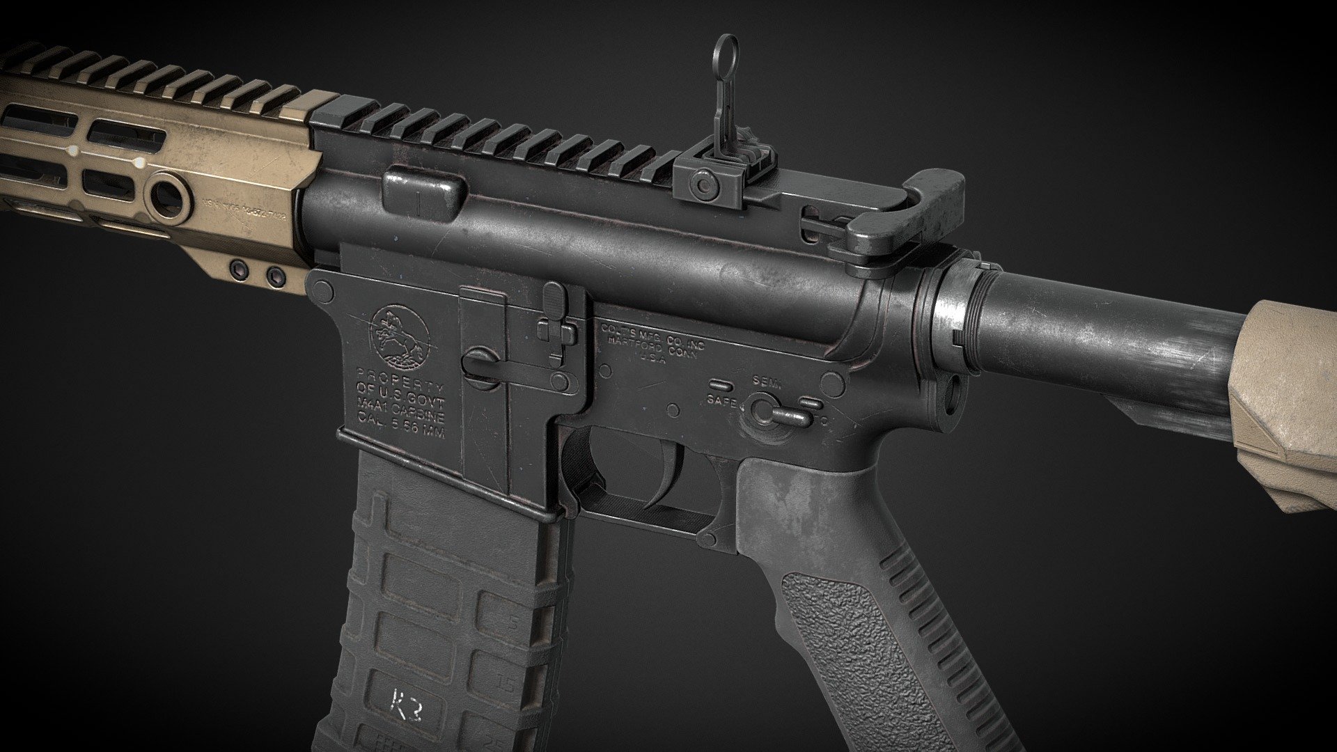 AR15 - Assault Rifle Game Ready - Buy Royalty Free 3D model by Hitansh ...