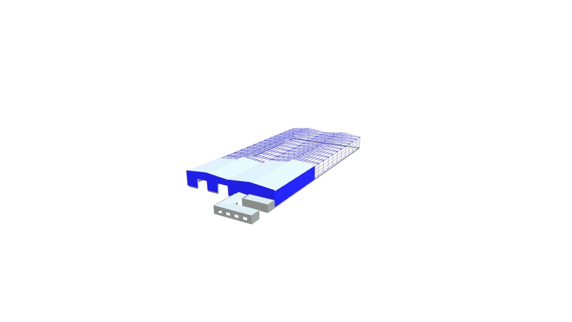 LAYOUT GALPÃO INDUSTRIAL 5000 M2 - 3D model by IPERACO ESTRUTURAS ...