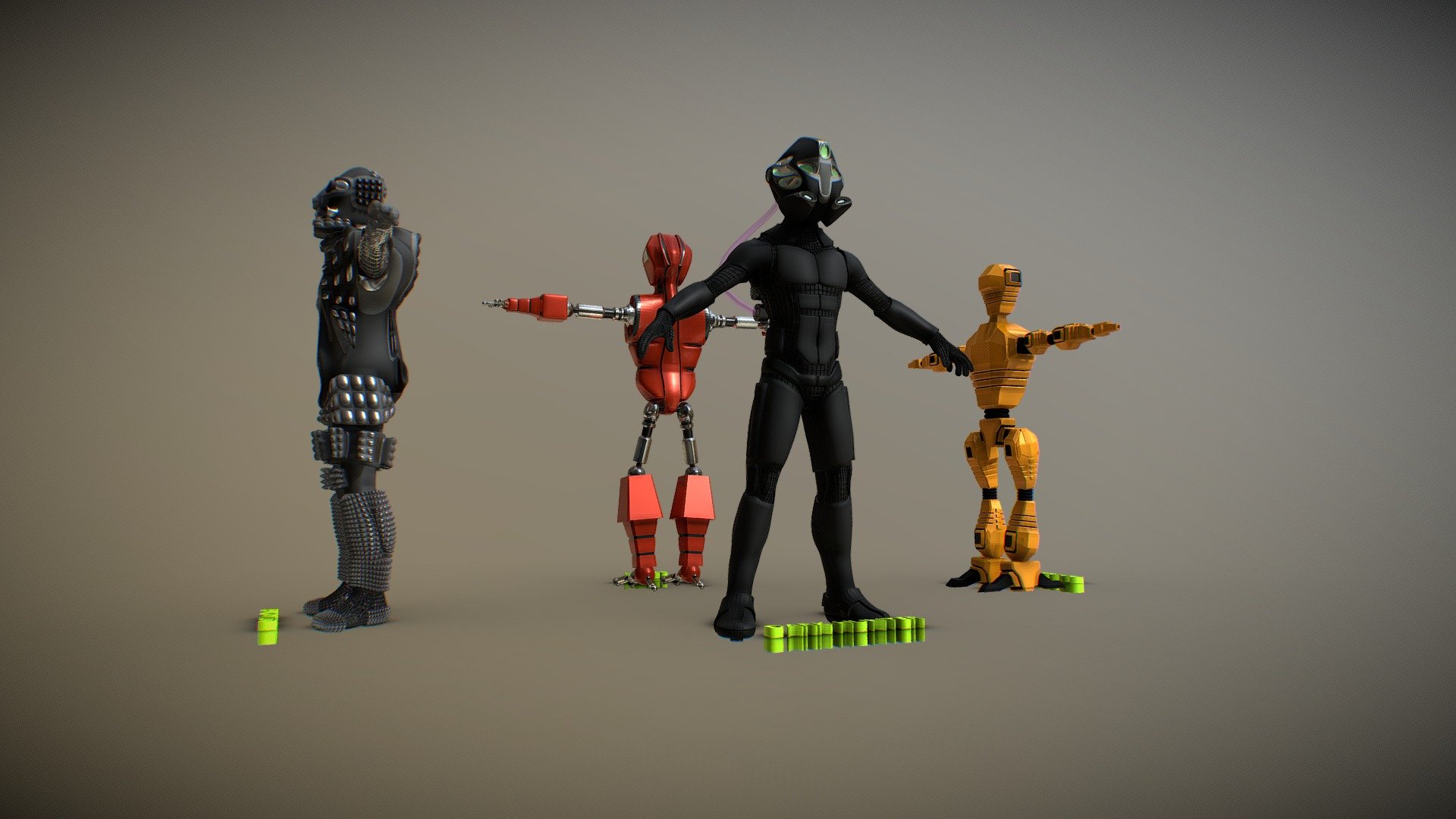Multi-Character Set - Download Free 3D model by VertaScan [0d103cb ...