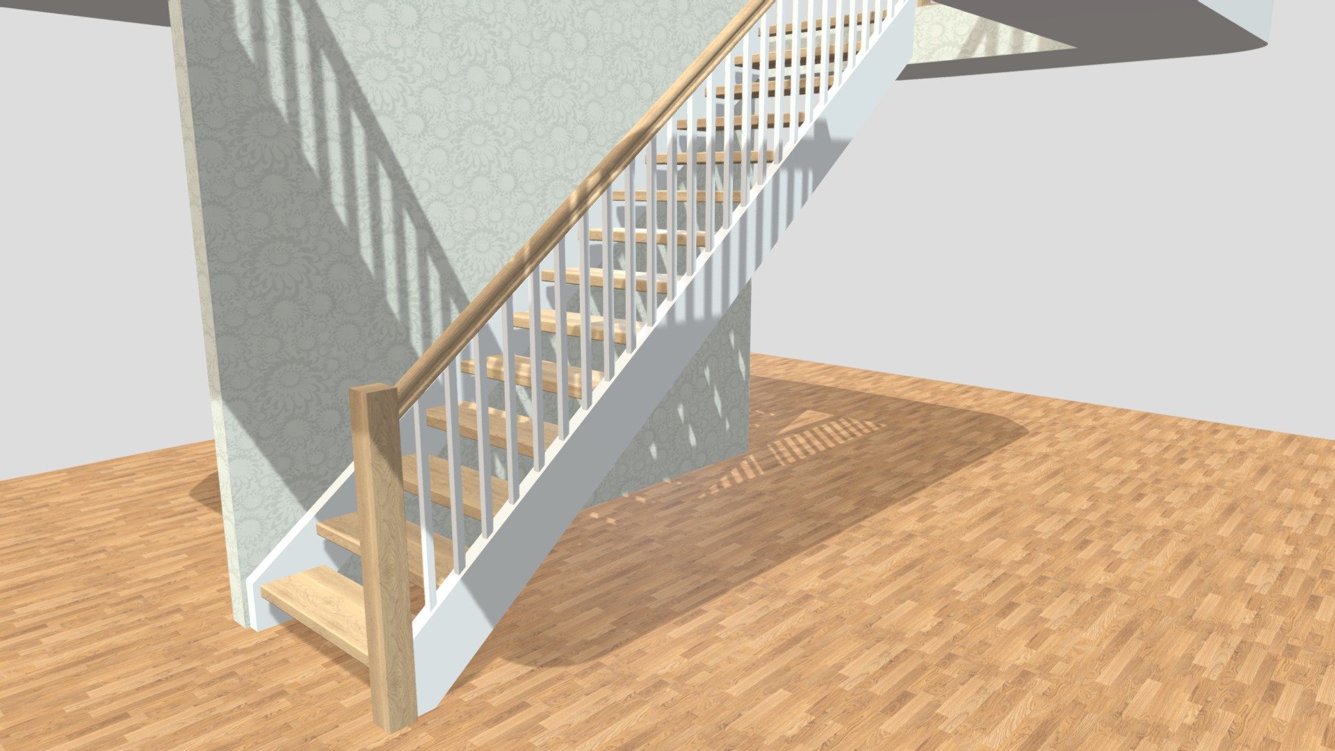 HOUSED STRINGER_WOOD RAILING - 3D model by AMD Stairs (@amdstairs ...