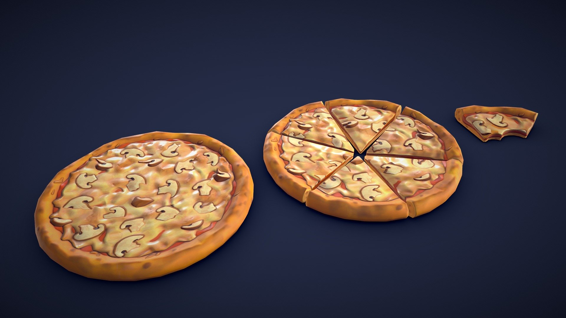 Stylized Mushroom Pizza - Low Poly - Buy Royalty Free 3D model by ...