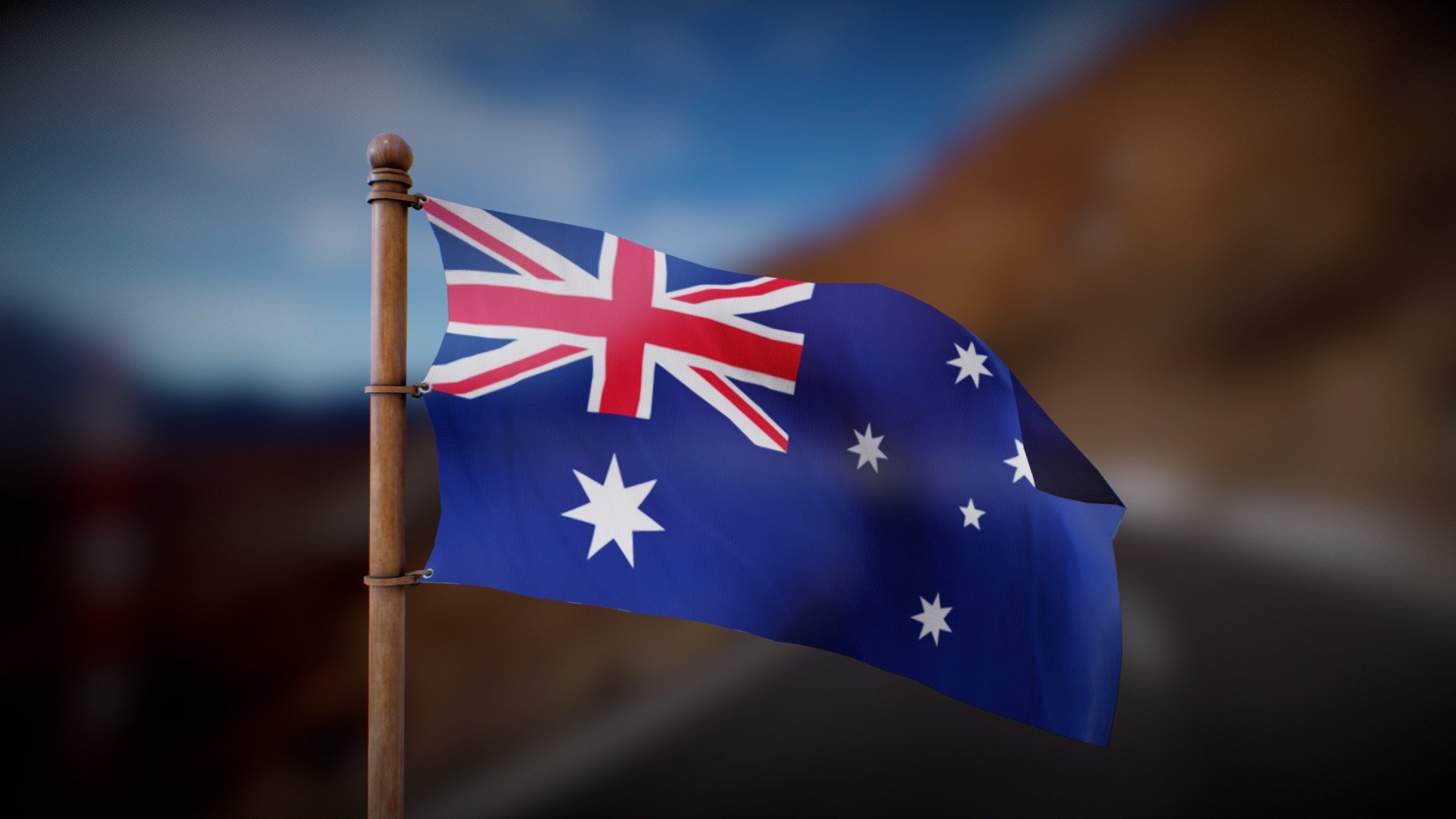 Australia Flag - Wind Animated Loop - Buy Royalty Free 3D model by ...