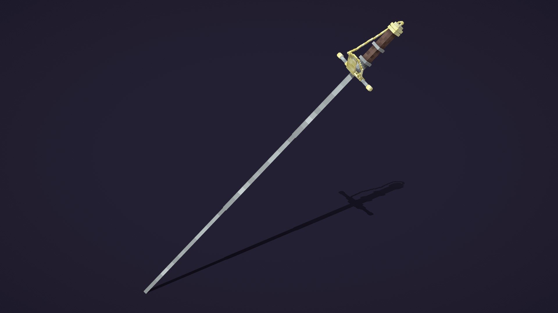 [Minecraft] Gold Rapier - 3D model by PianolD [0d3df7f] - Sketchfab