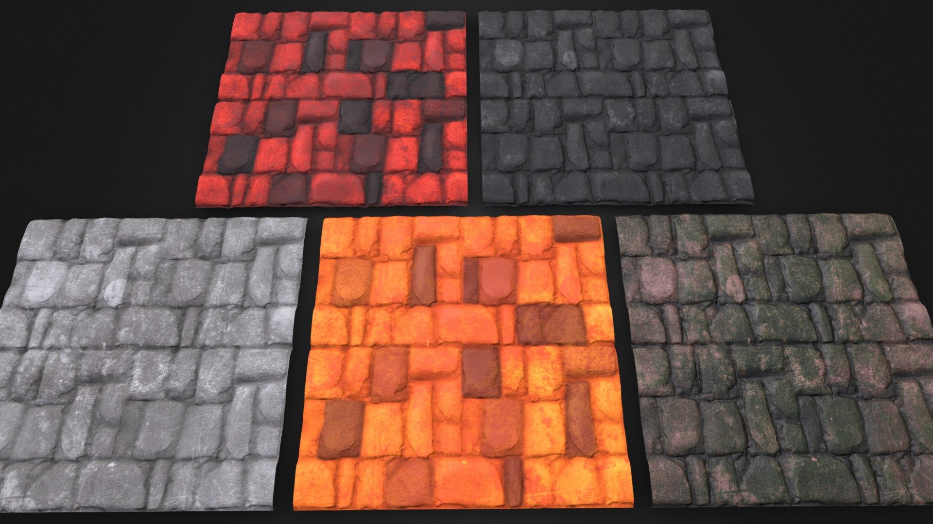 Colorful Tileable Brick Textures (2K PBR) - Buy Royalty Free 3D model ...