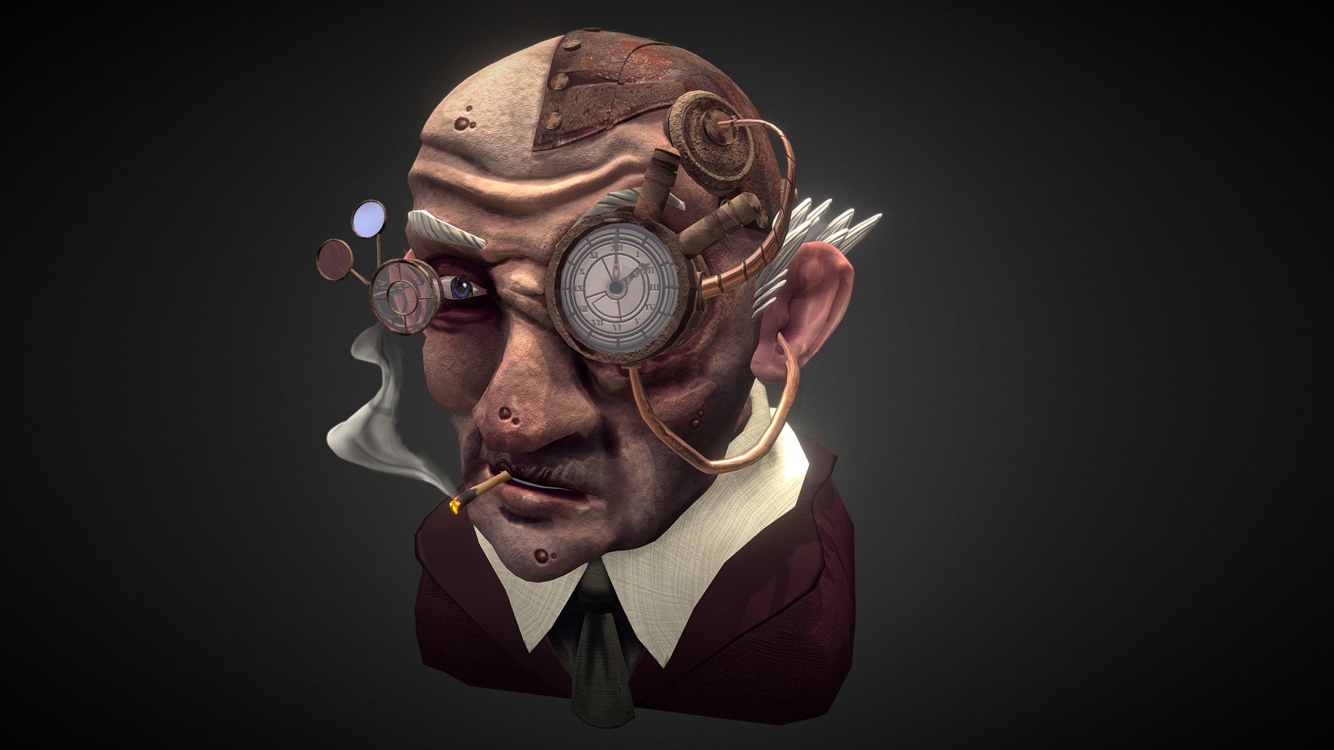 Steampunk Oldman (bust) - 3D model by Kowalczyk Kamil (@Kamil.Kowalczyk ...