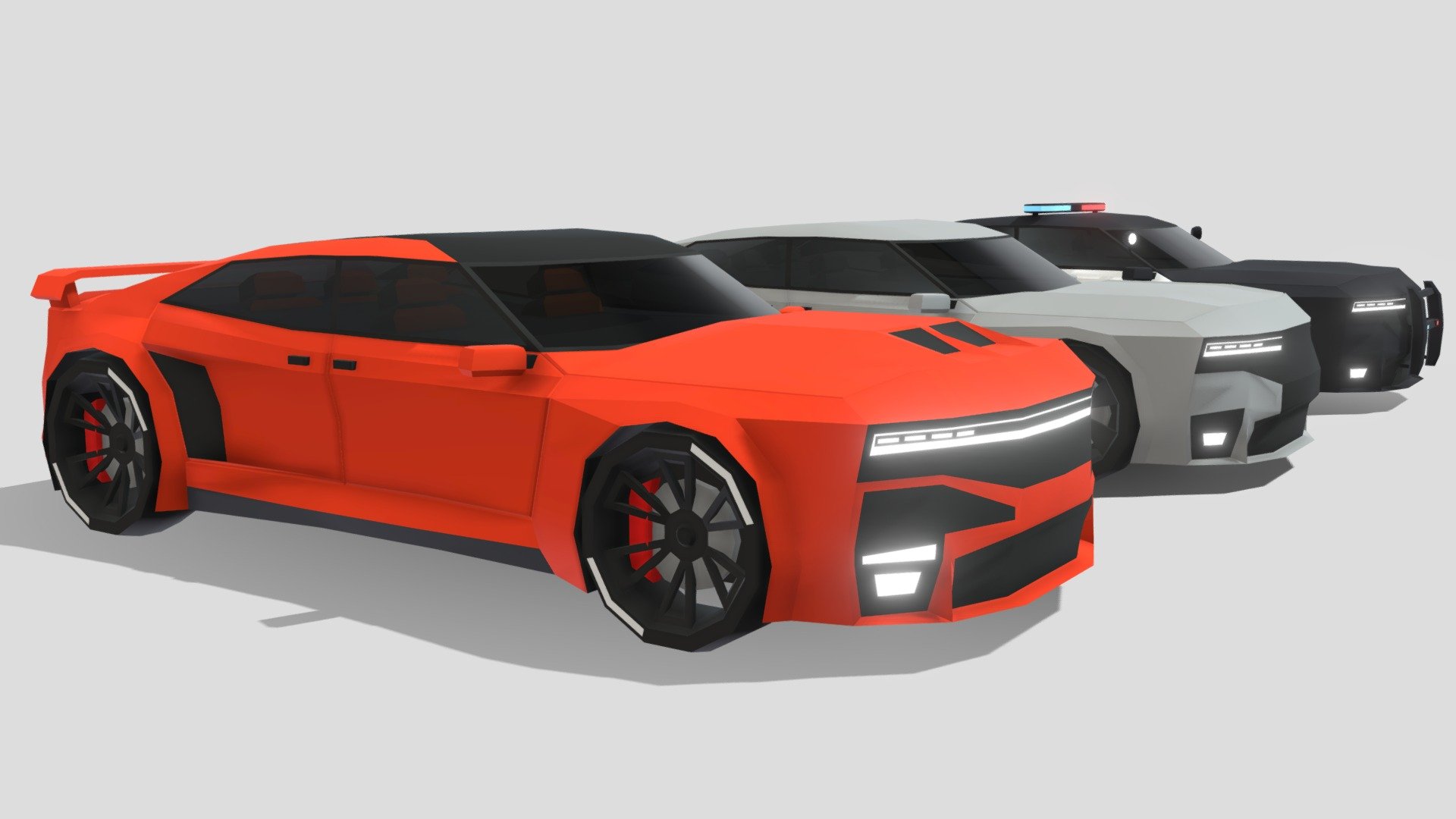 Low Poly Muscle Sedan 04 - 3D model by SharkyStudios (@sharkycat109 ...