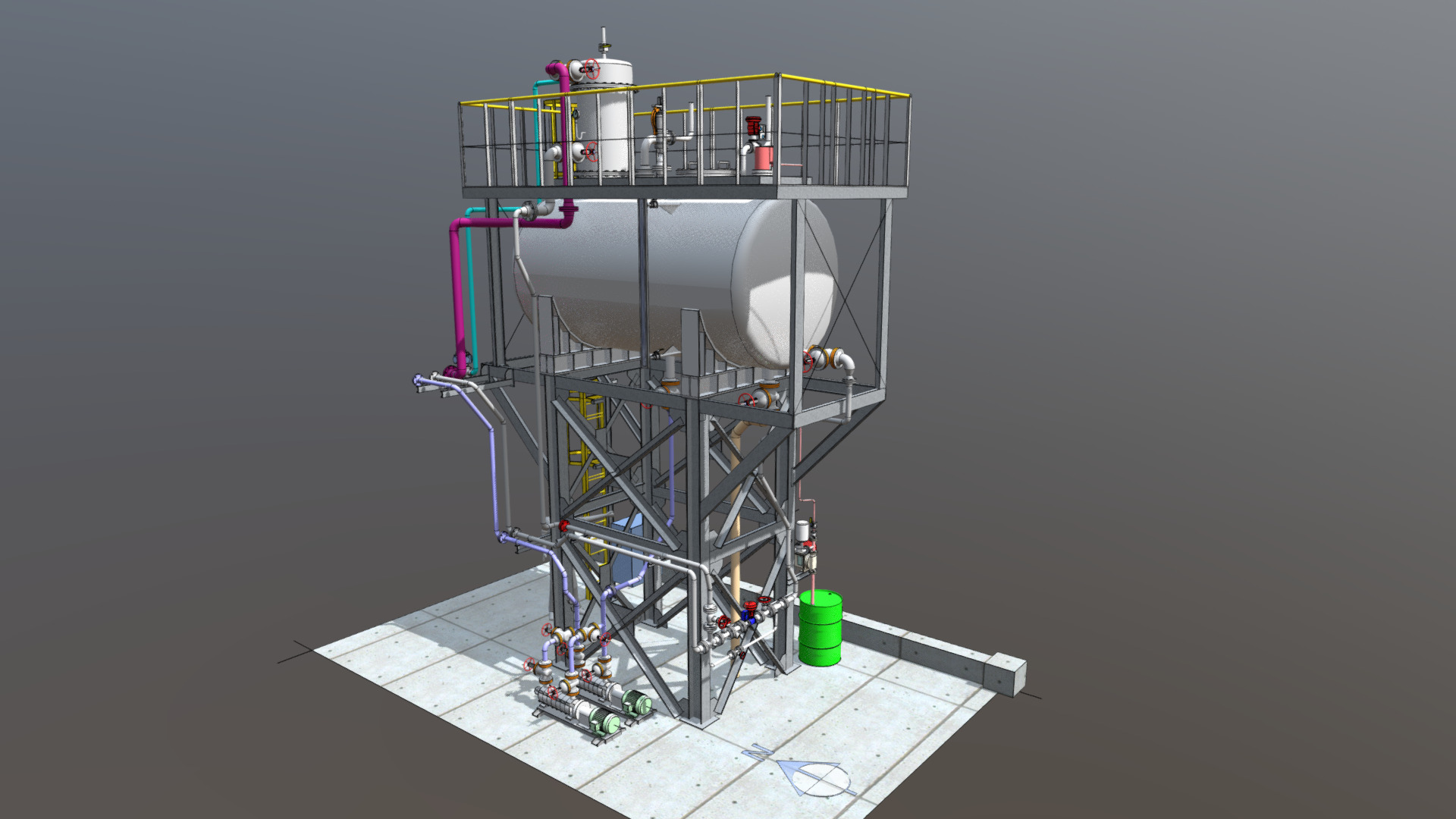 Bache alimentaire chaufferie - 3D model by psinagra [0d53aee] - Sketchfab