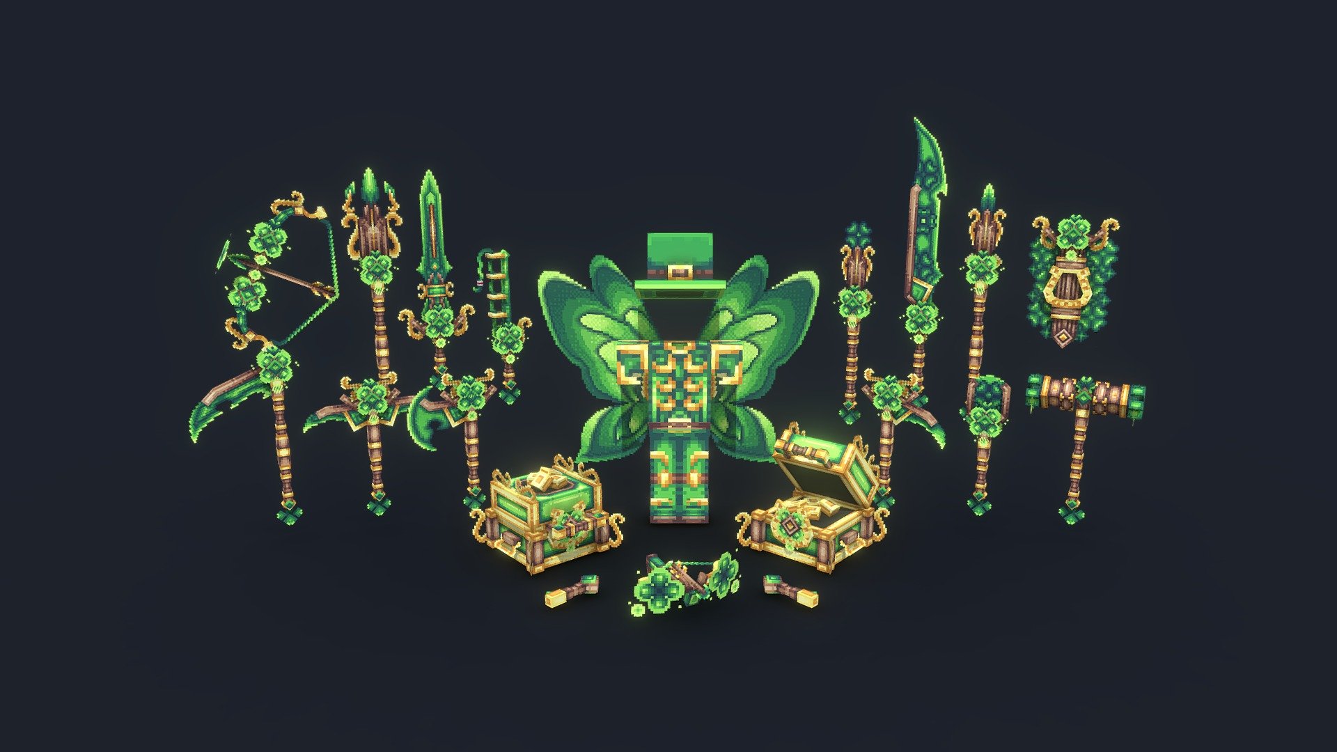 Saint Patrick's Weapons & Tools Set - 3D model by Polygony (@polygonymc ...