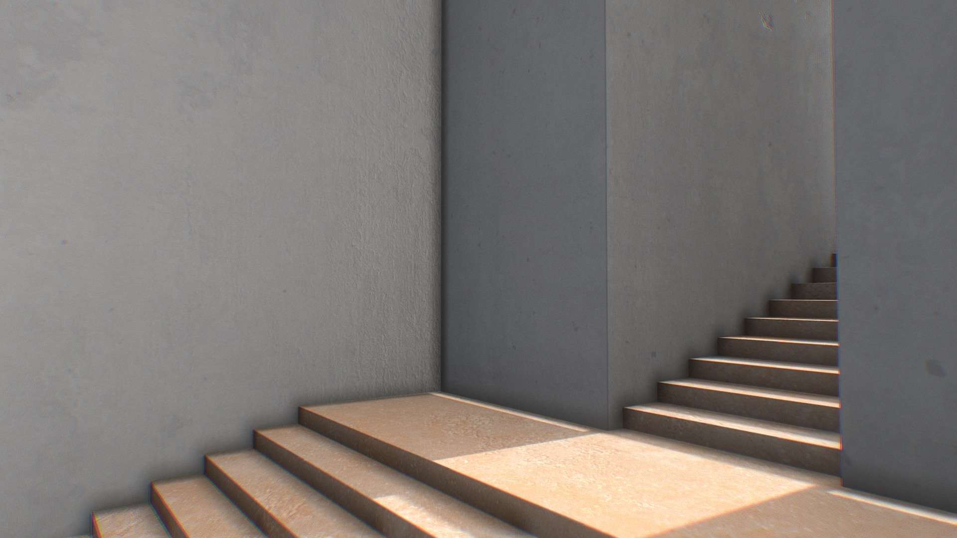 Minimalist terracotta stairs with concrete wall - Buy Royalty Free 3D ...