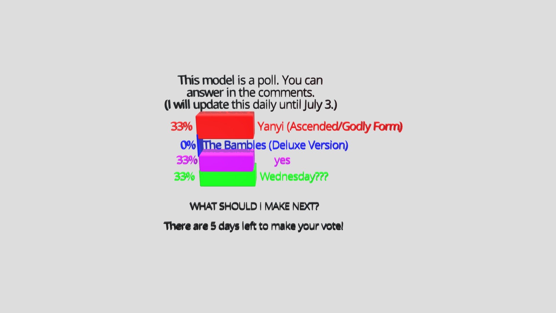 Poll (Day 6) - Download Free 3D model by meggy_rulz [0d5e593] - Sketchfab