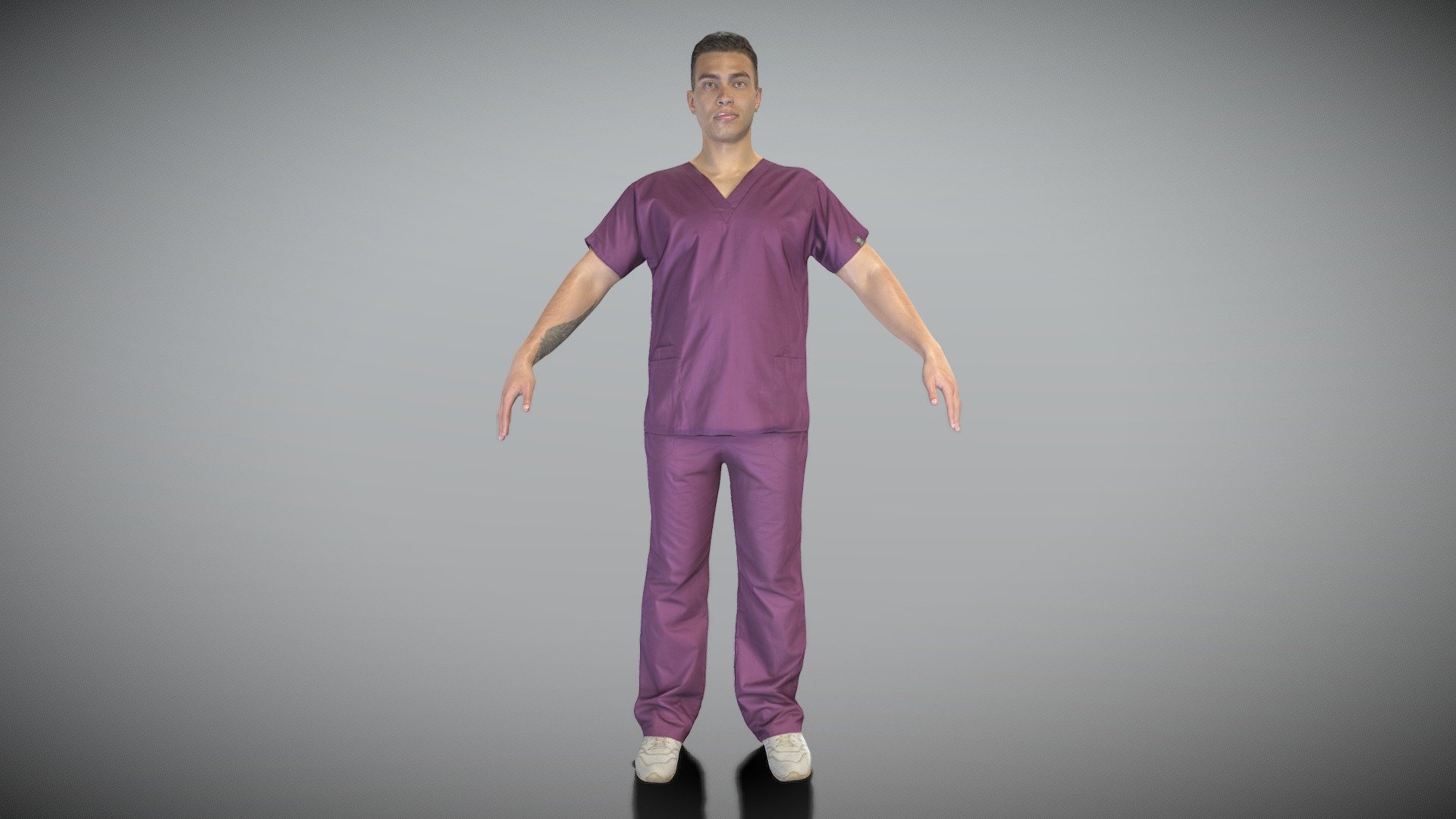 Handsome young doctor in A-pose 315 - Buy Royalty Free 3D model by ...