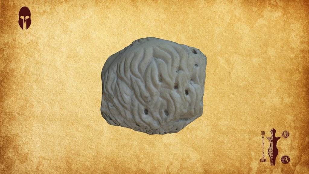 374 IX - Mramorový fragment části hlavy - 3D model by 3D atelier ÚAM ...