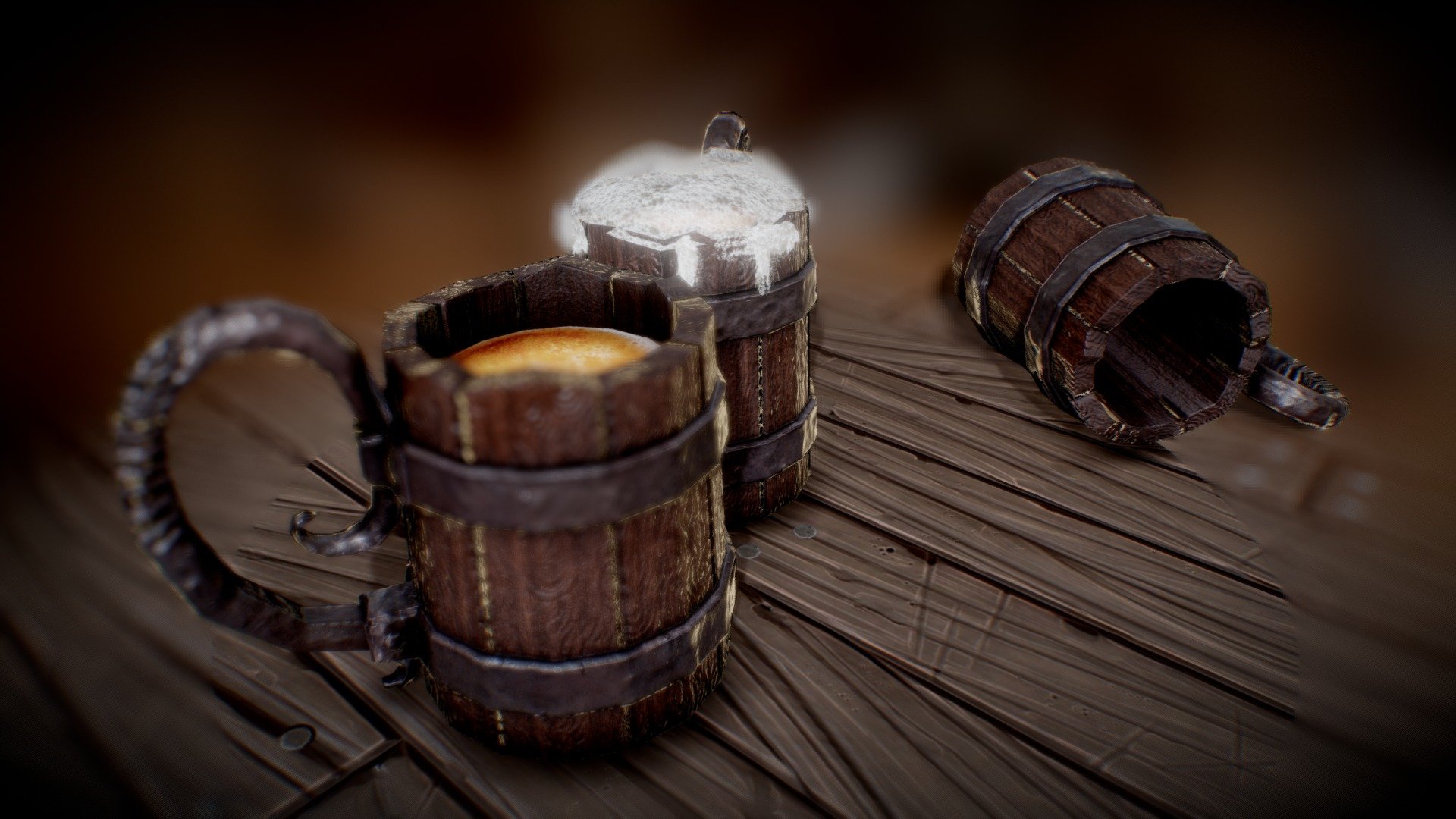 Old Beer Mug (low poly) - Download Free 3D model by Gnossiennes [0d74b2b] - Sketchfab