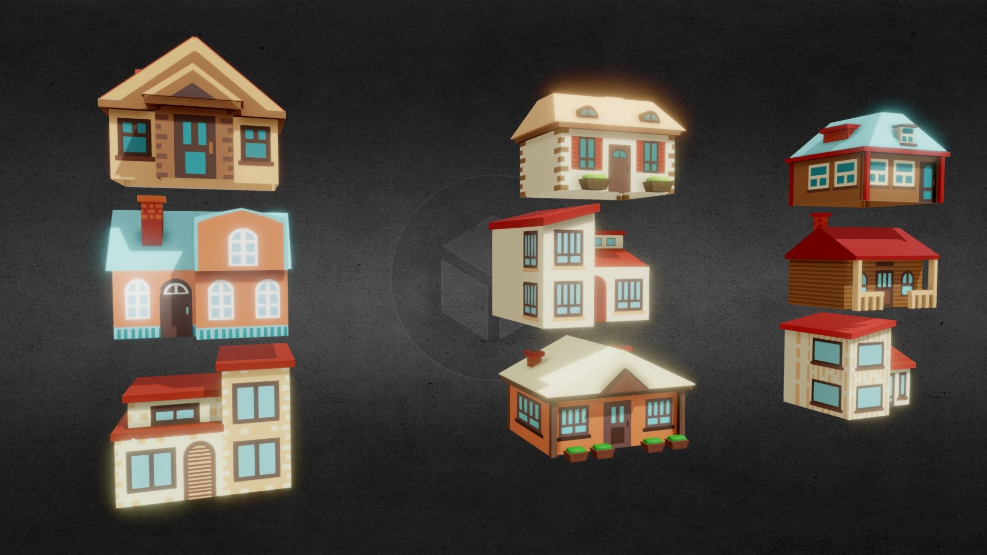 Cartoon Building Collection - Download Free 3D model by Monhoo [0d76749 ...