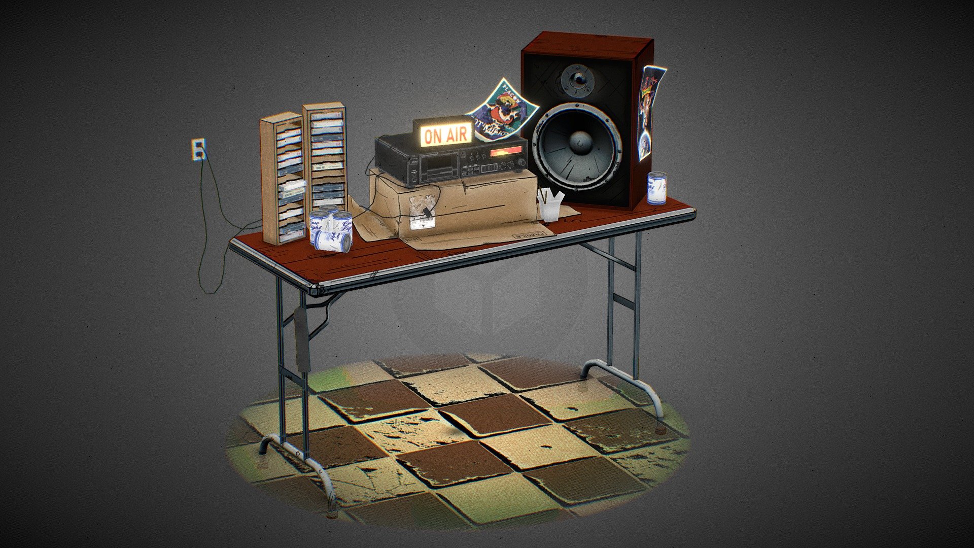 Stylized 80's Desk Clutter - 3D model by RitzSpikes (@britzspikes) [0d78396] - Sketchfab