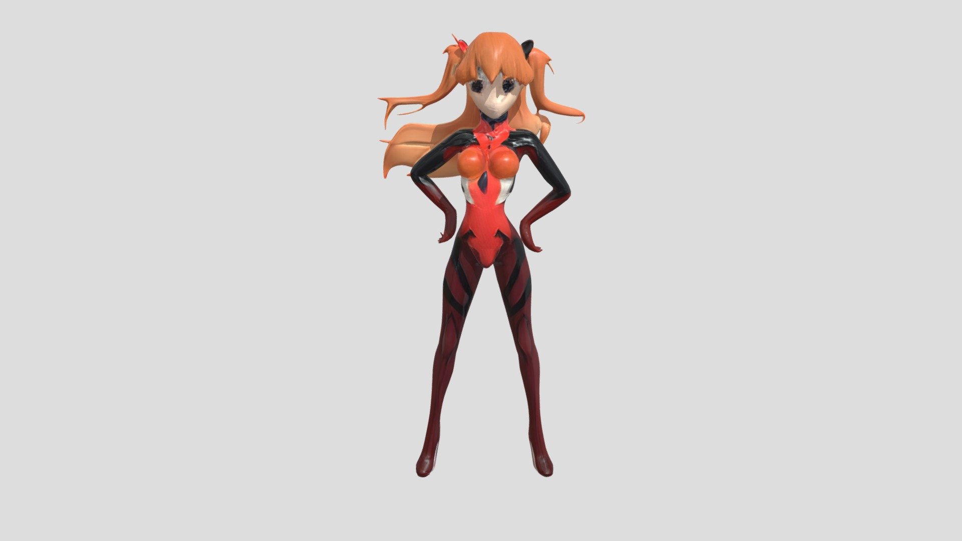 Anime character in a red suit - 3D model by xiubai [0d7db81] - Sketchfab