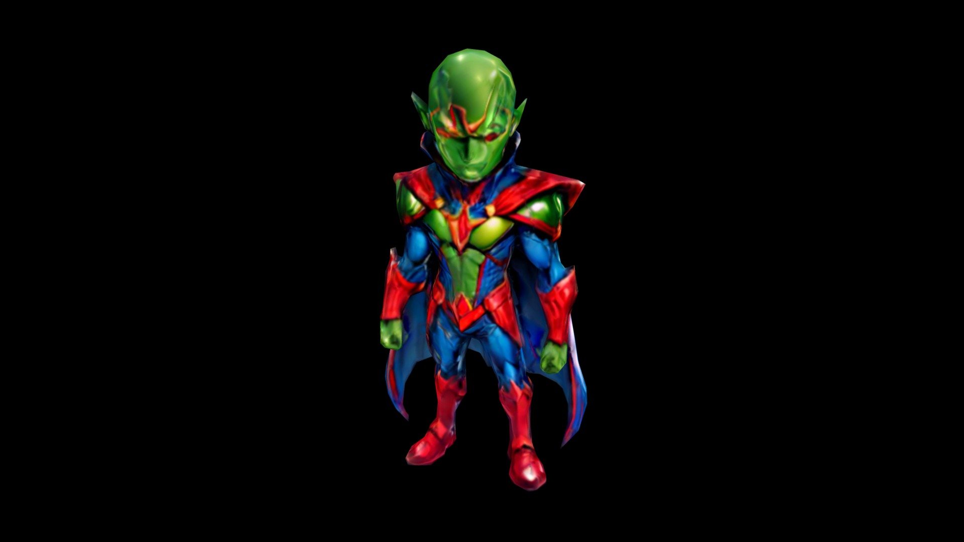 A superhero standing tall with a green helmet an - Download Free 3D ...