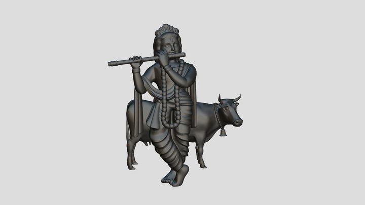 Krishna Hindu God 3d