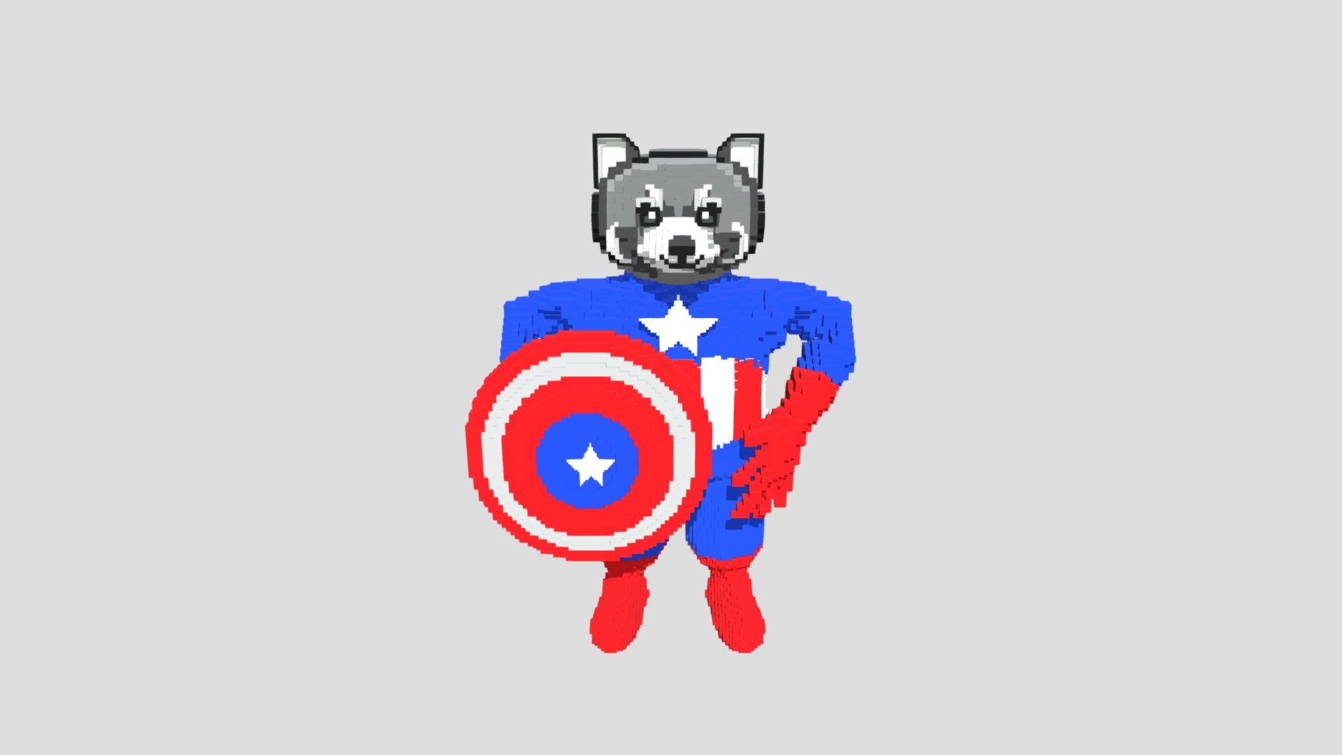 Panda in the image of Captain America - 3D model by pimplik [0d92ff9 ...