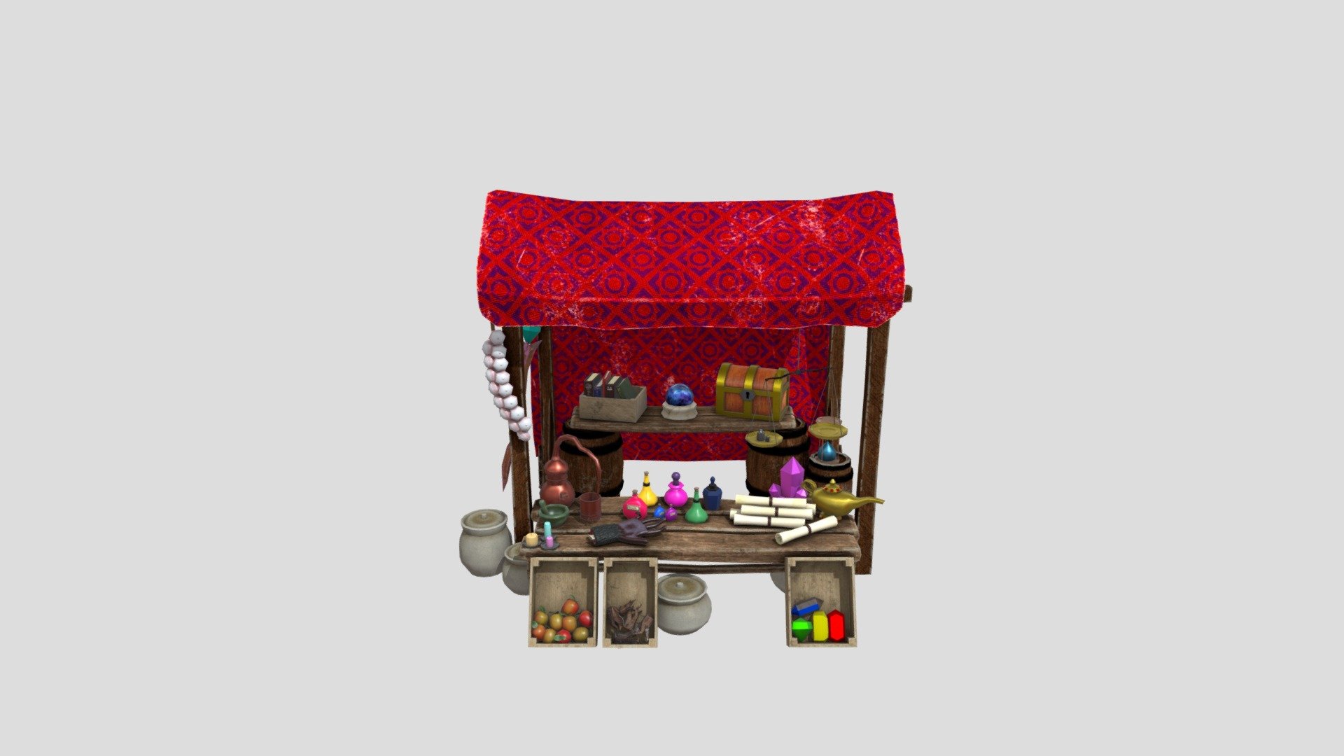 Magic and Alchemy Stall - 3D model by capitanfht [0db1f70] - Sketchfab