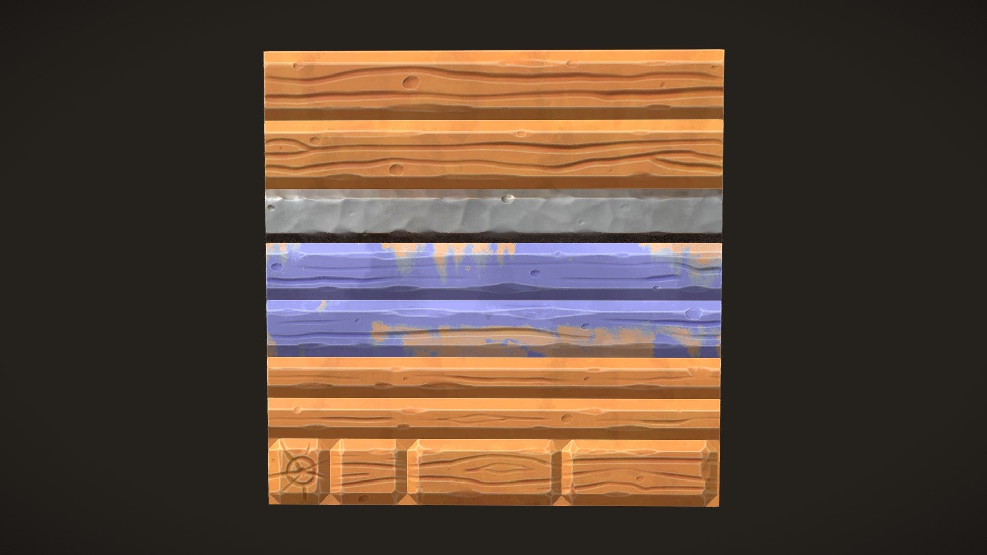 FREE Stylized Trimsheet - Wood and Metal - Download Free 3D model by ...