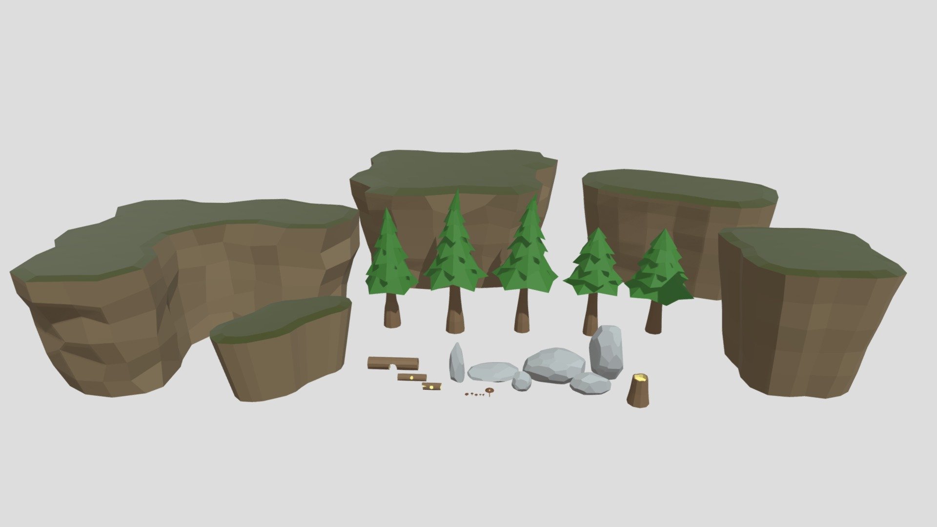 Low Poly Forest Objects - 3D model by Nabeyo [0dc8b9f] - Sketchfab
