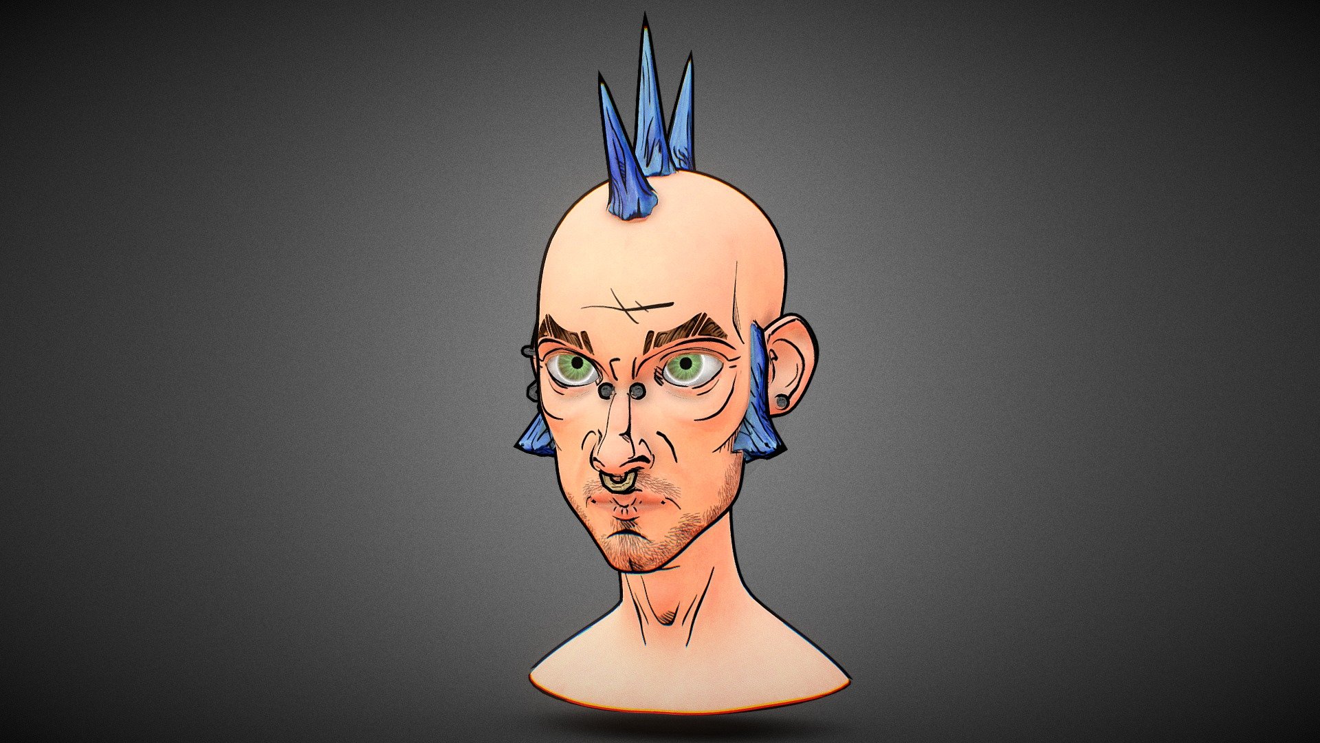Stylized Punk Male - 3D model by RitzSpikes (@britzspikes) [0ddf0ff ...