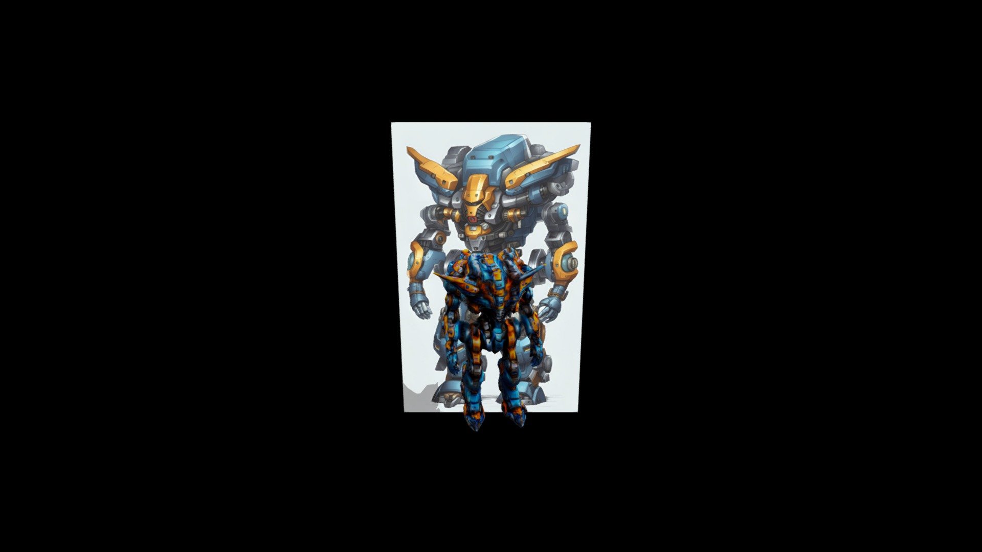 "Blue and Gold Mech Robot" A blue and gold me - Download Free 3D model ...