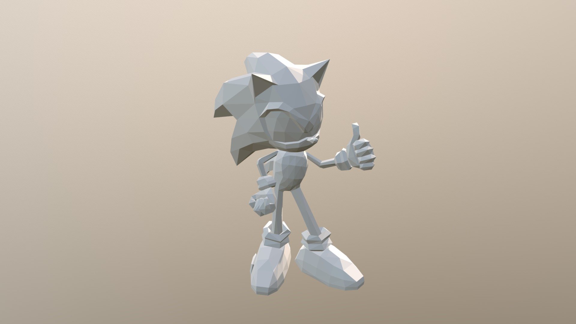Sonic NO Texture - 3D model by Aidynjames [0de6aba] - Sketchfab