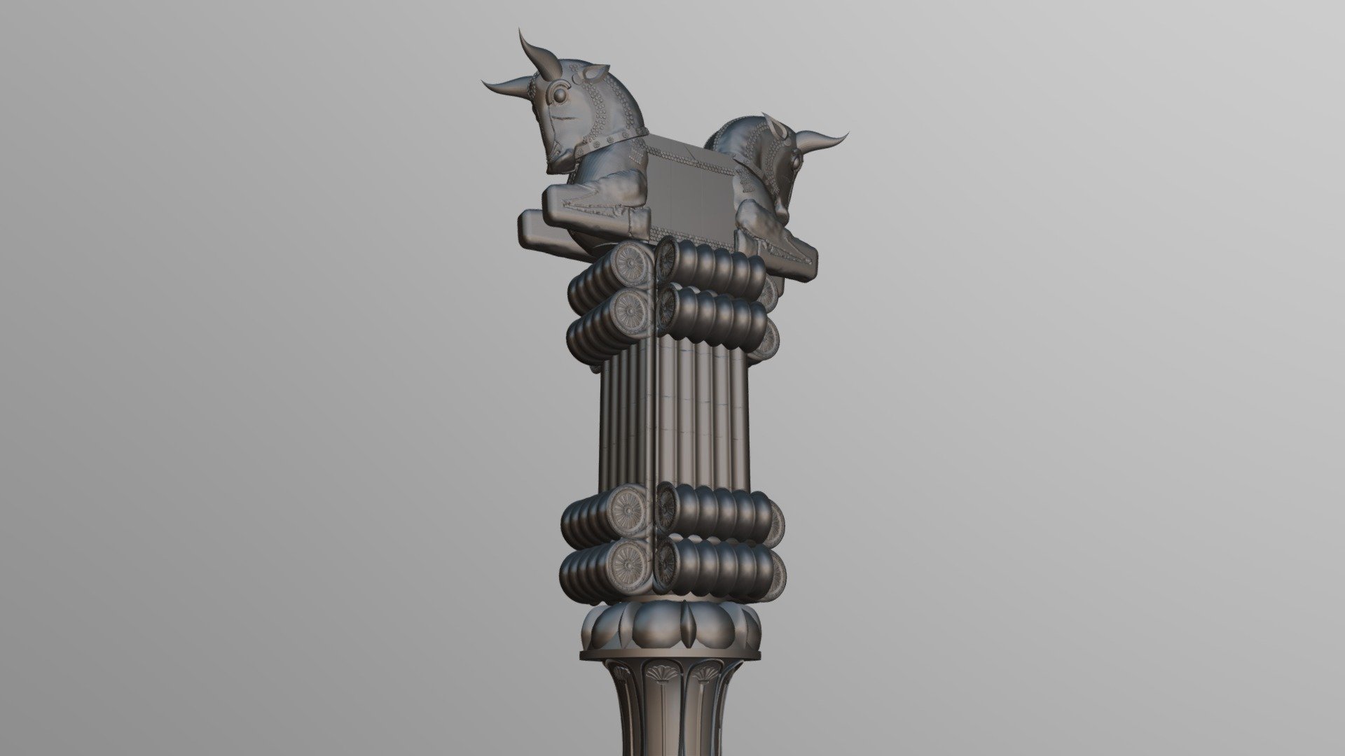 PERSIAN AUROCHS COLUMN - 3D model by afshindaryani3D (@afshindaryani68 ...