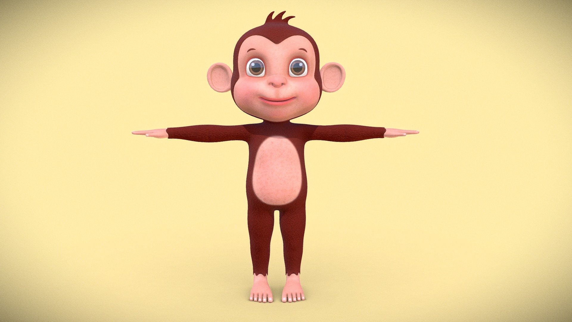 Cartoon Monkey - 3D model by Craox Technologies LLP (@craoxtechnologies ...