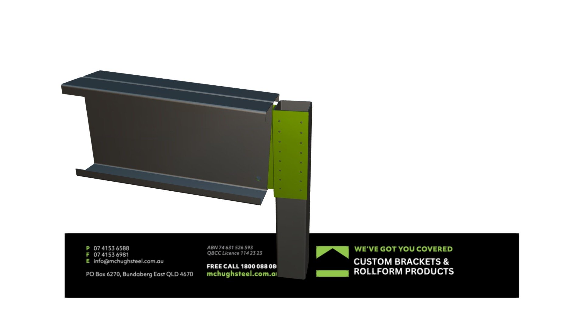 100RHS to C300 5 Deg RHS to Purlin Bracket C - 3D model by mchughsteel ...