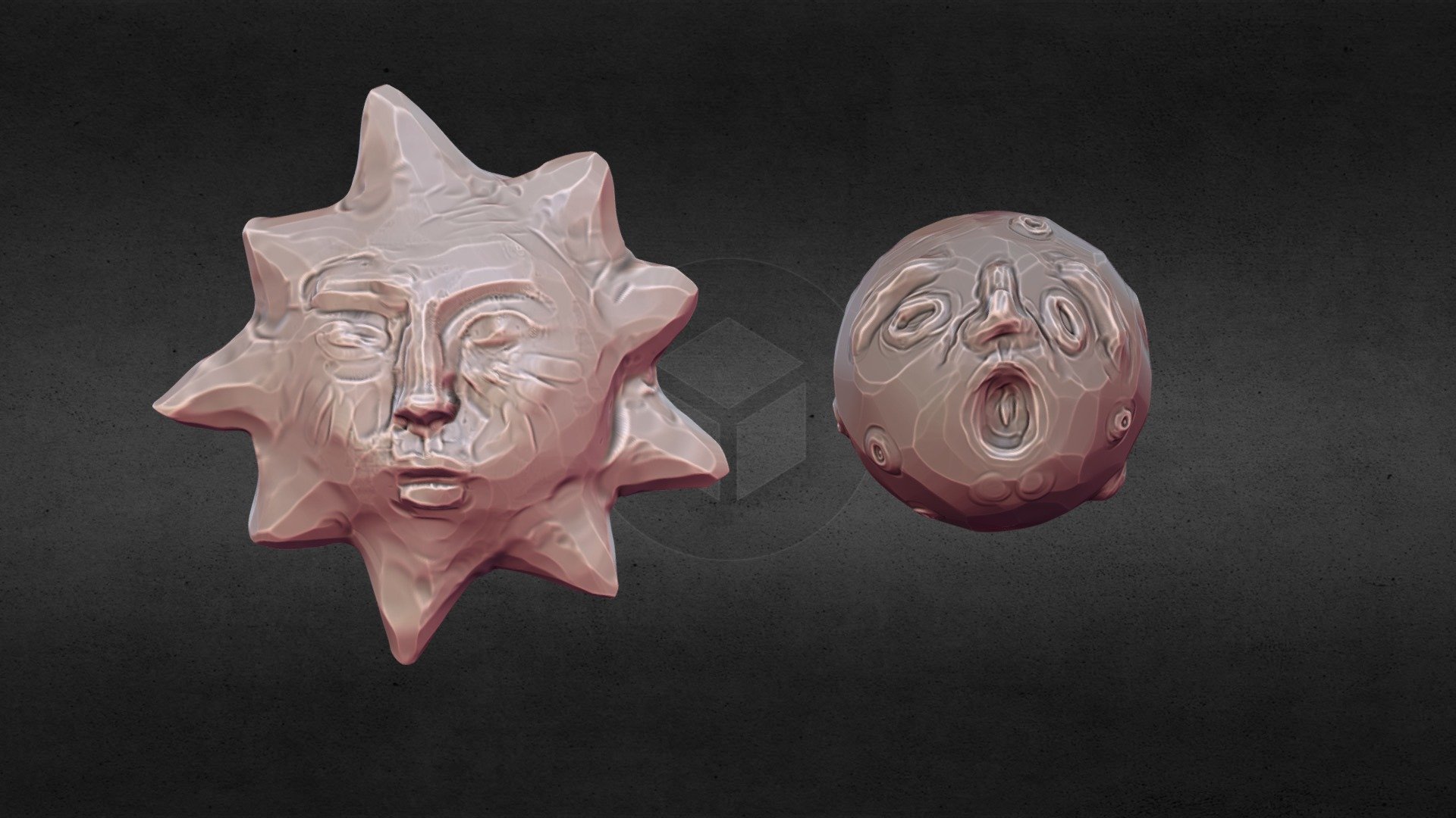 Clay Sun and Moon - Buy Royalty Free 3D model by endike [0e012e1 ...