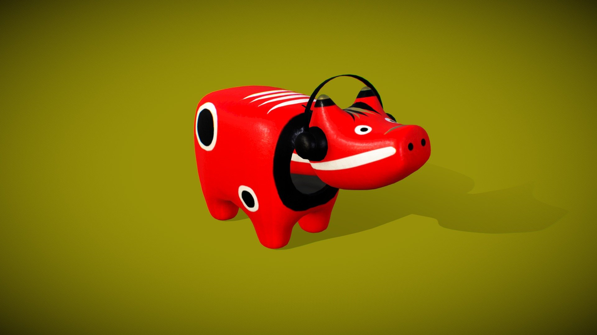AKABEKO with headphones. - 3D model by MATTEPOP (@matteShop) [0e01f34 ...